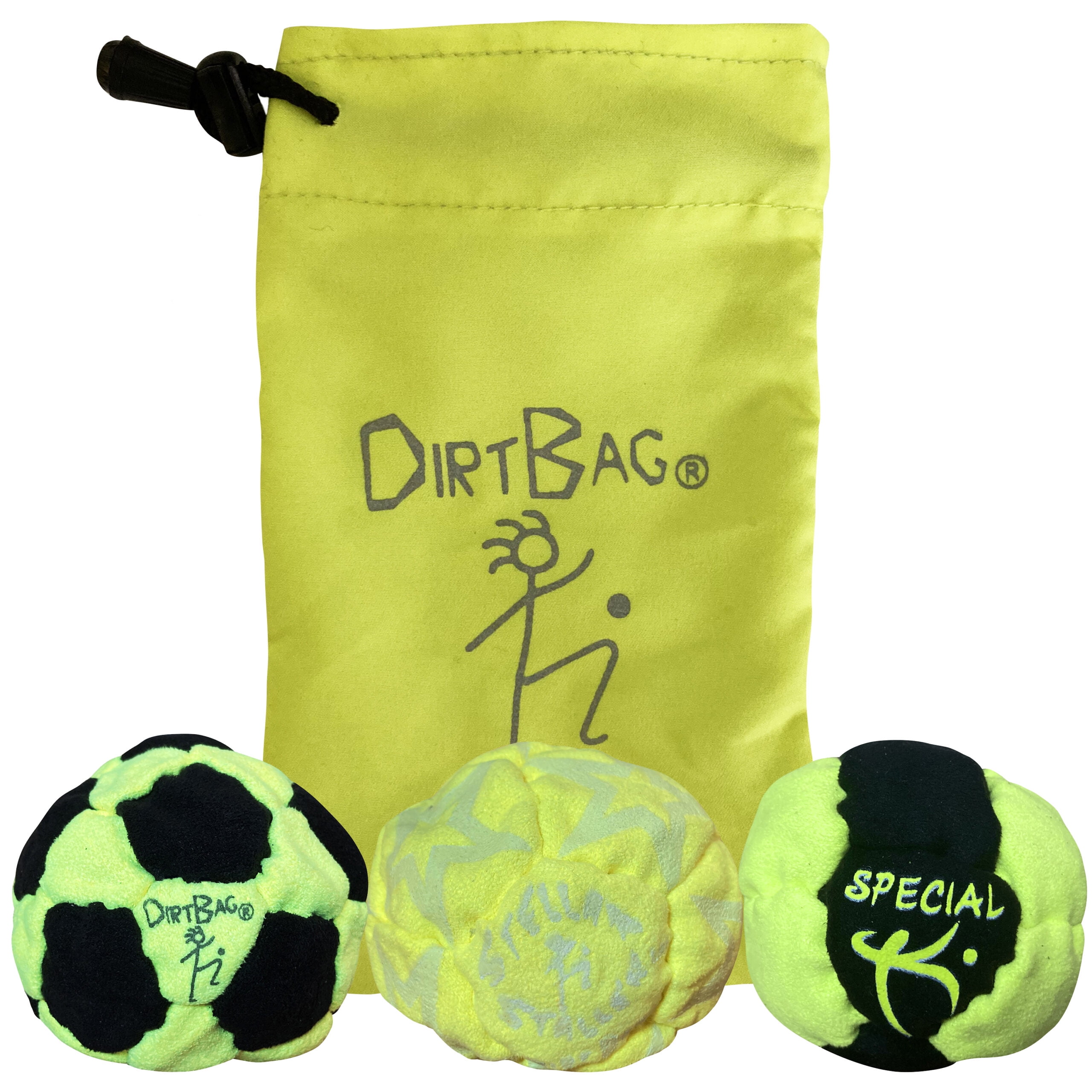 DIRTBAG Medley Footbag Hacky Sack 3-Pack with Pouch, 100% Handmade ...