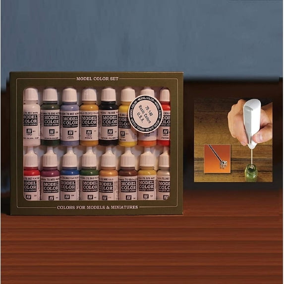 DISC Vallejo Basic Color Paint Set Bundle Acrylic Basic Color Paint Set ...