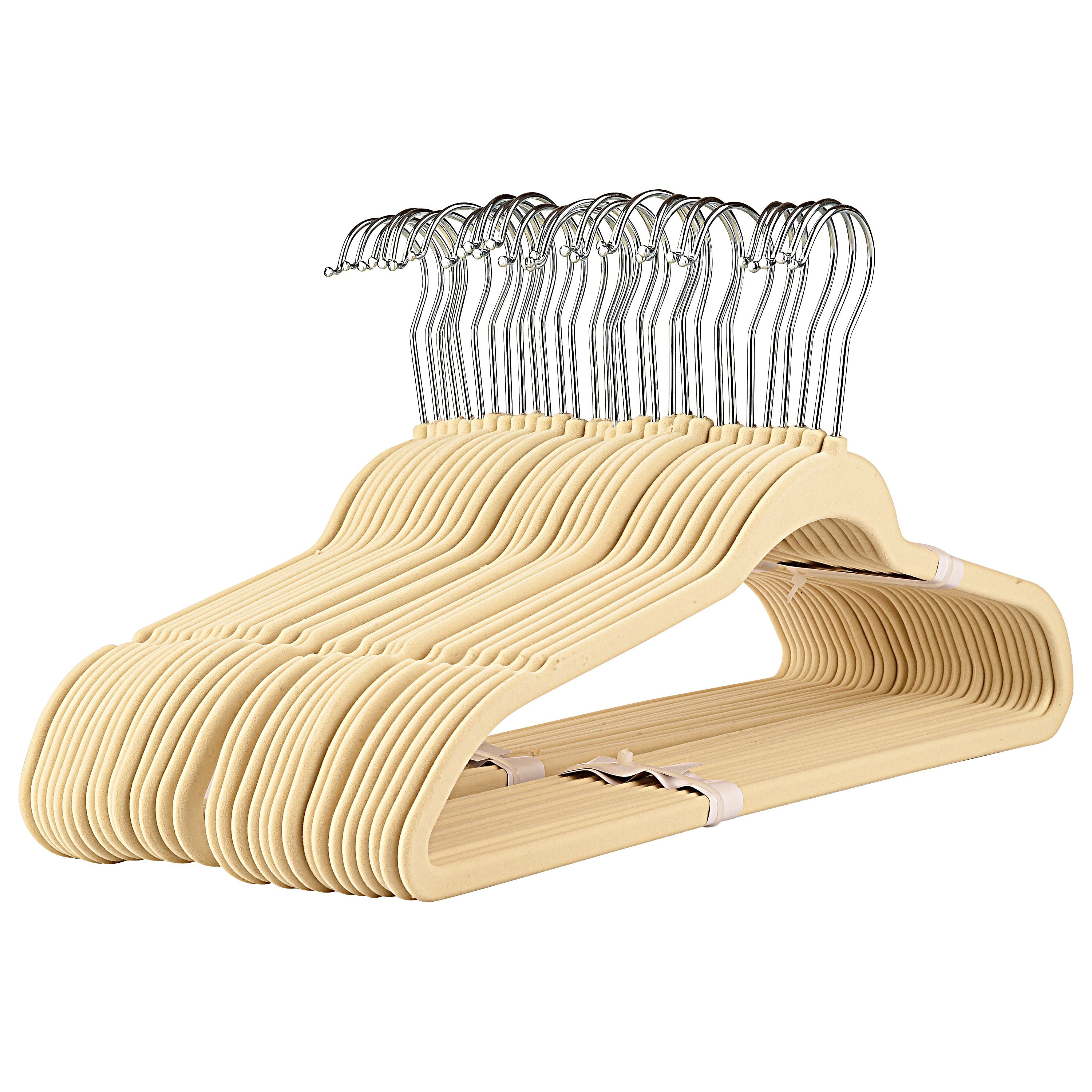 Better Homes & Gardens Flocked Suit Space Saving Hangers, Ivory 30 Pack ...