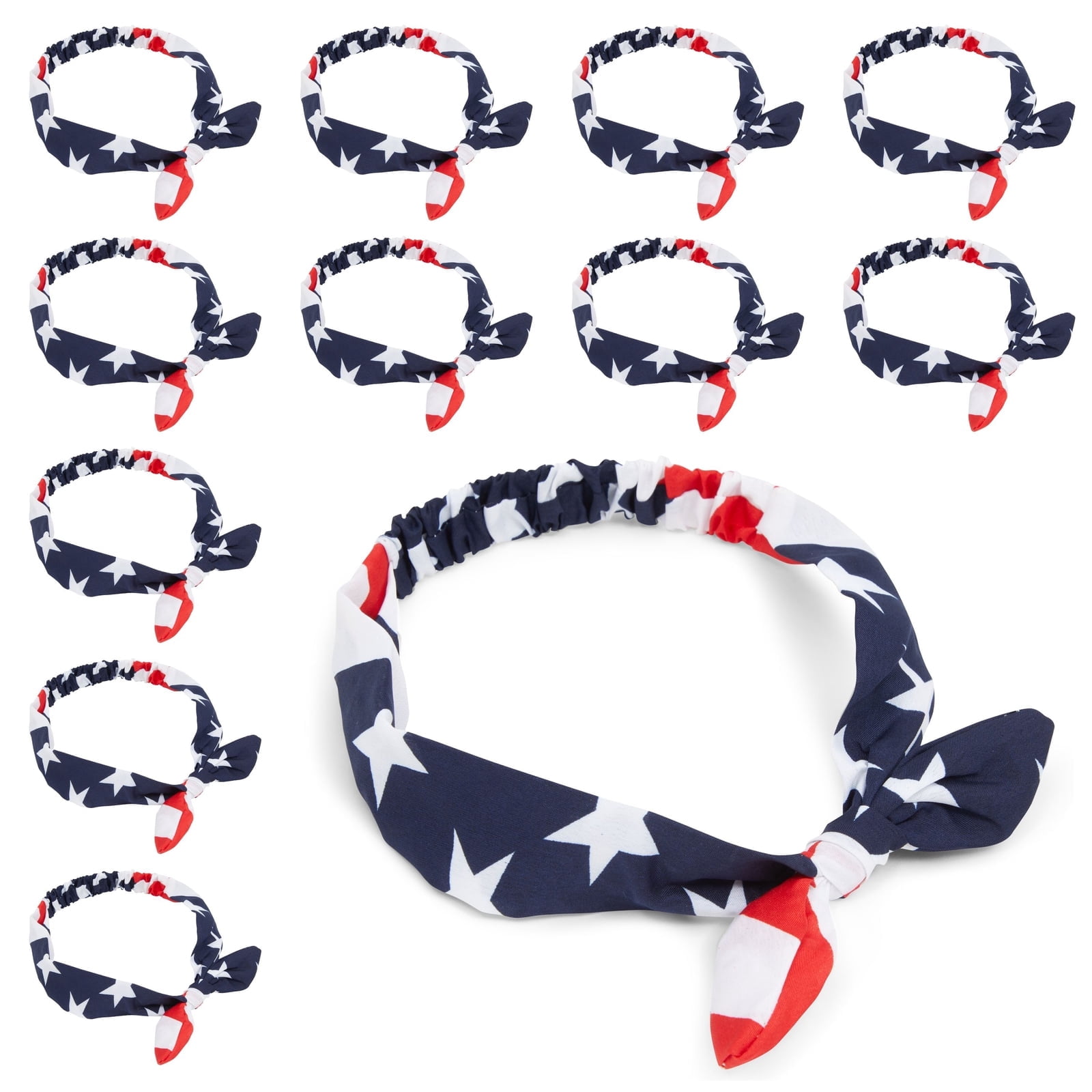 DISEN 12 Pack American Flag USA Bandana Headbands for Women - Red ...