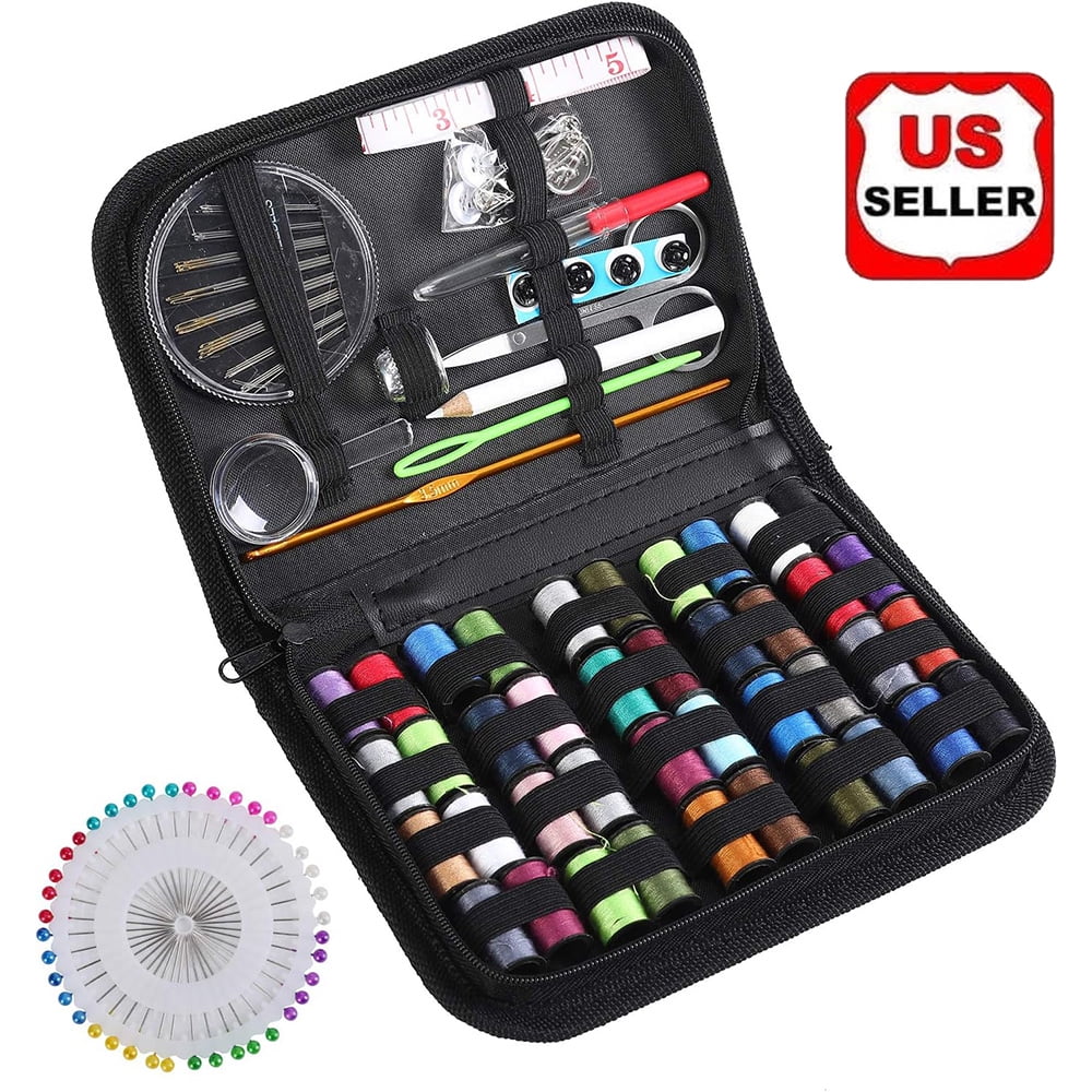 DISEN 128pcs Mini Travel Sewing Kit in Compact Portable Case for Adults ...