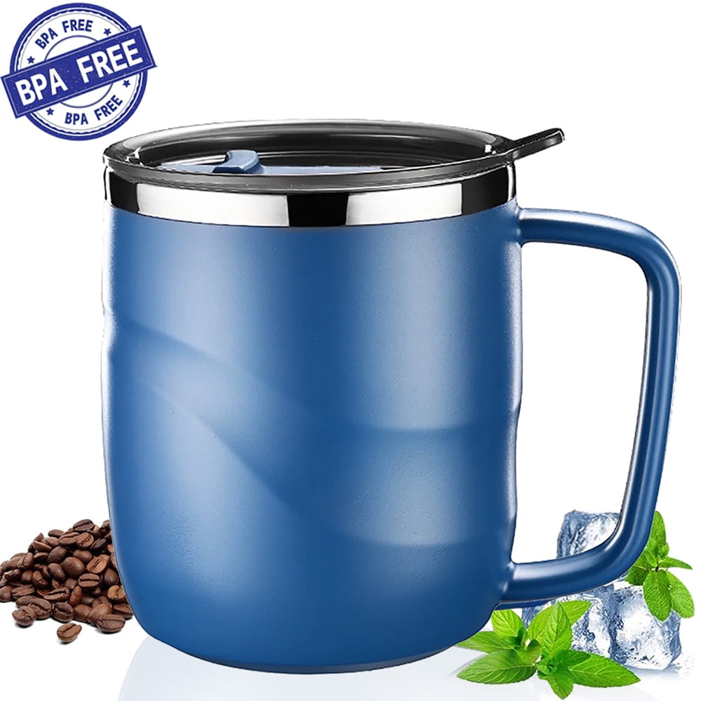 DISEN 14oz Large Metal Thermal Cup for Hot & Cold Beverages, Sealed ...