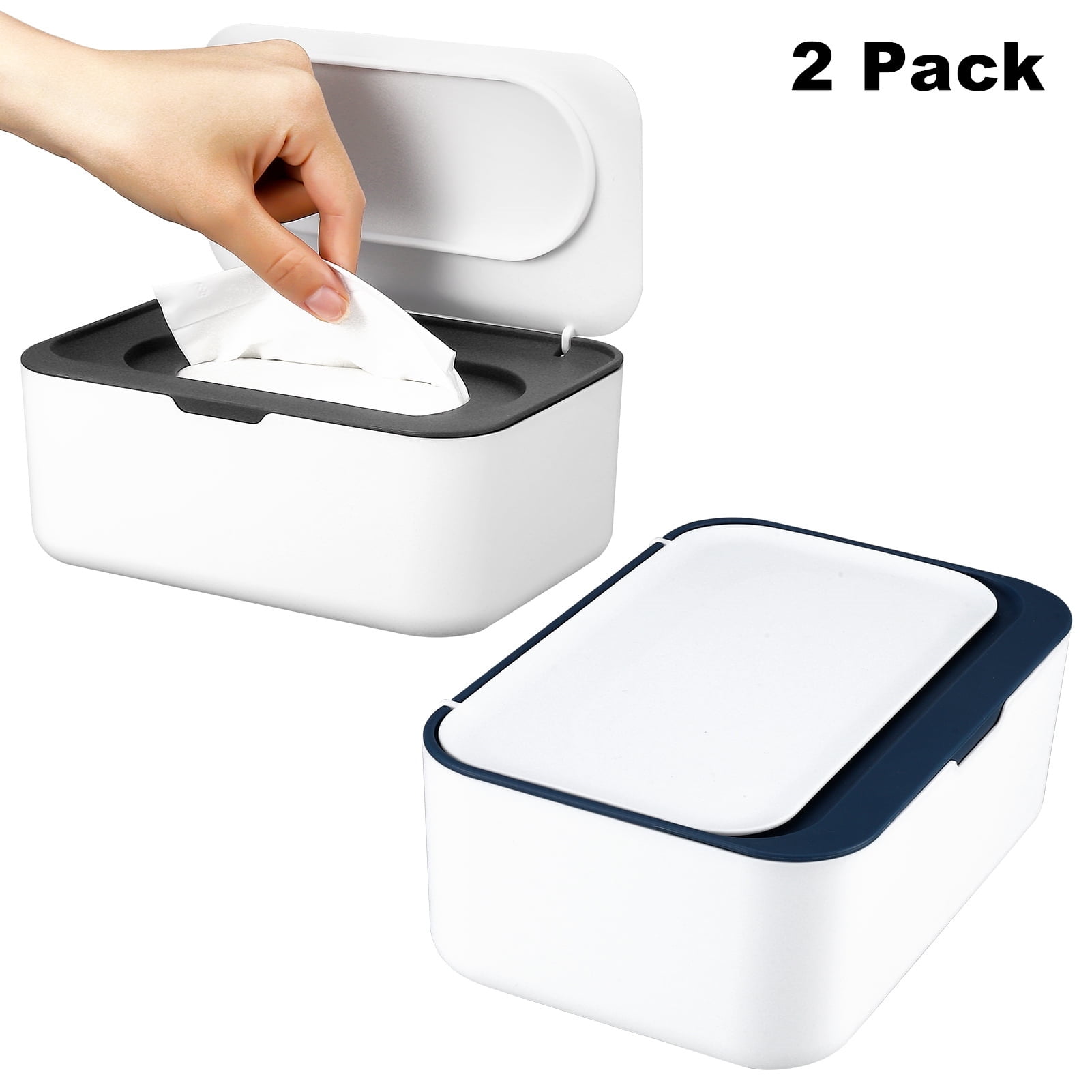 DISEN 2 Pack Baby Refillable Wipes Container,Reusable Baby Wipe ...