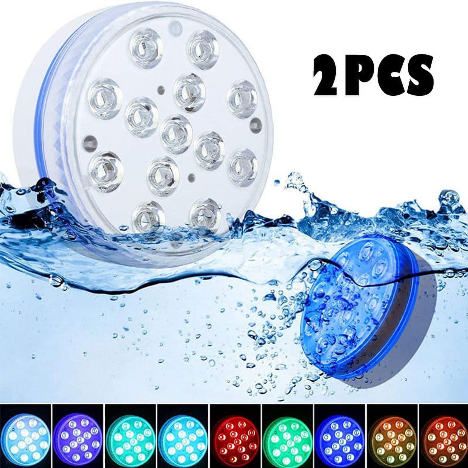 DISEN 2 Pcs Submersible Led Lights with Remote, LED Pool Lights for ...