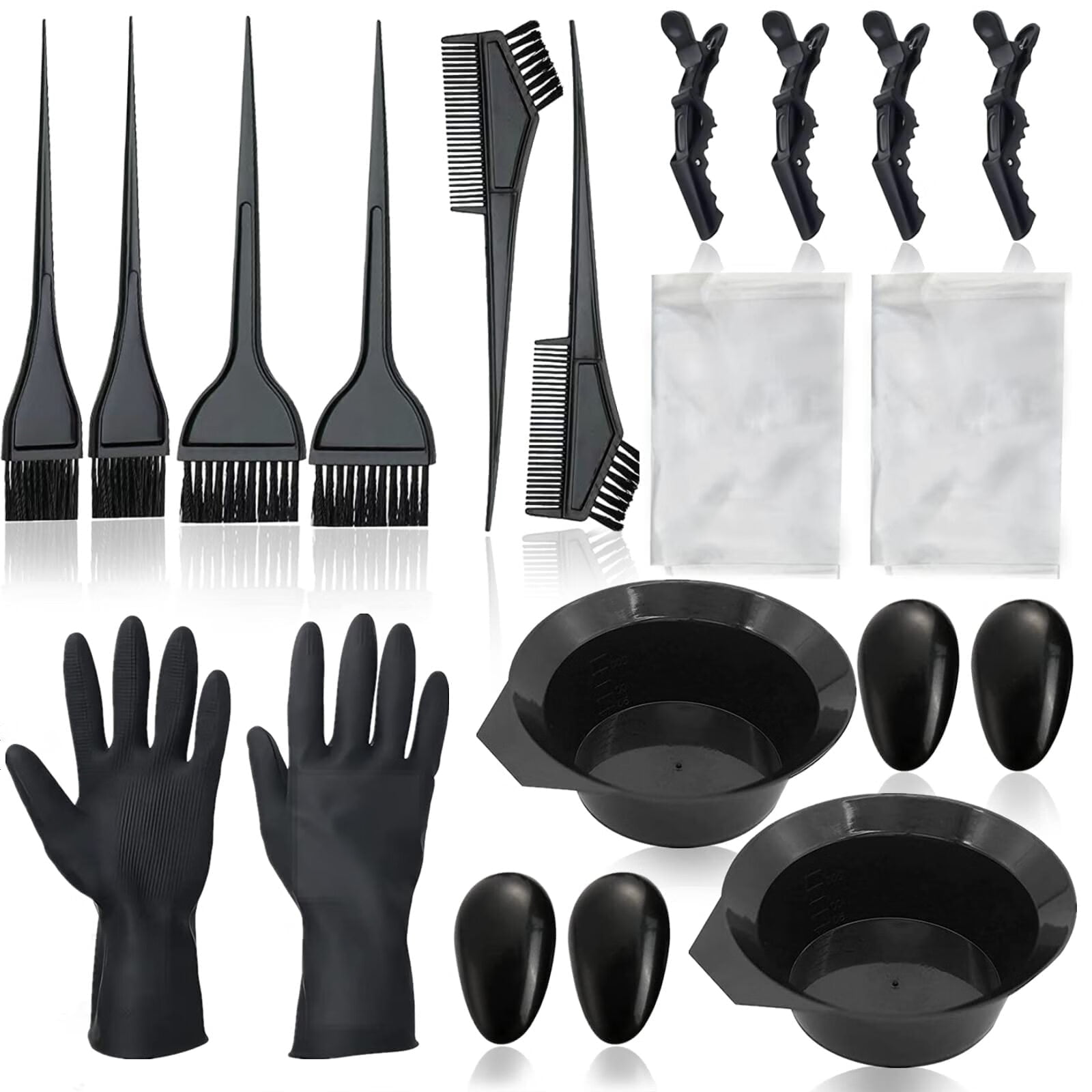 DISEN 20 Pcs Hair Dye Brush and Bowl Set, Hair Dye Coloring Kit, Hair ...