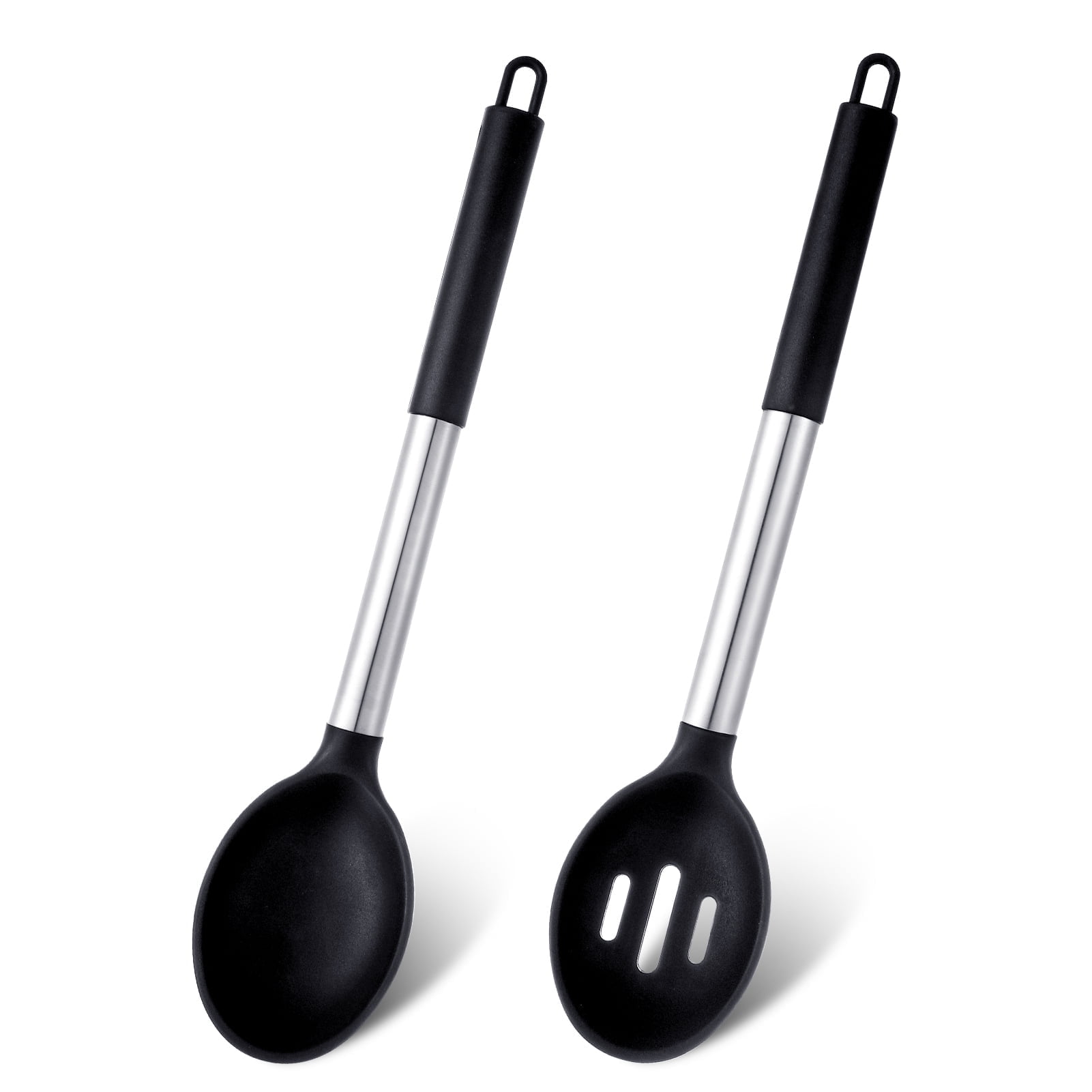 ZOUYUE 2Pcs Silicone Cooking Spoon, Large Serving Spoons, Nonstick High ...