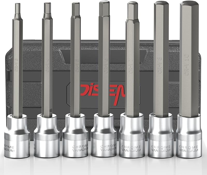 DISEN 32-Piece HEX Bit Socket Set, SAE & Metric Allen Wrench Socket Set ...