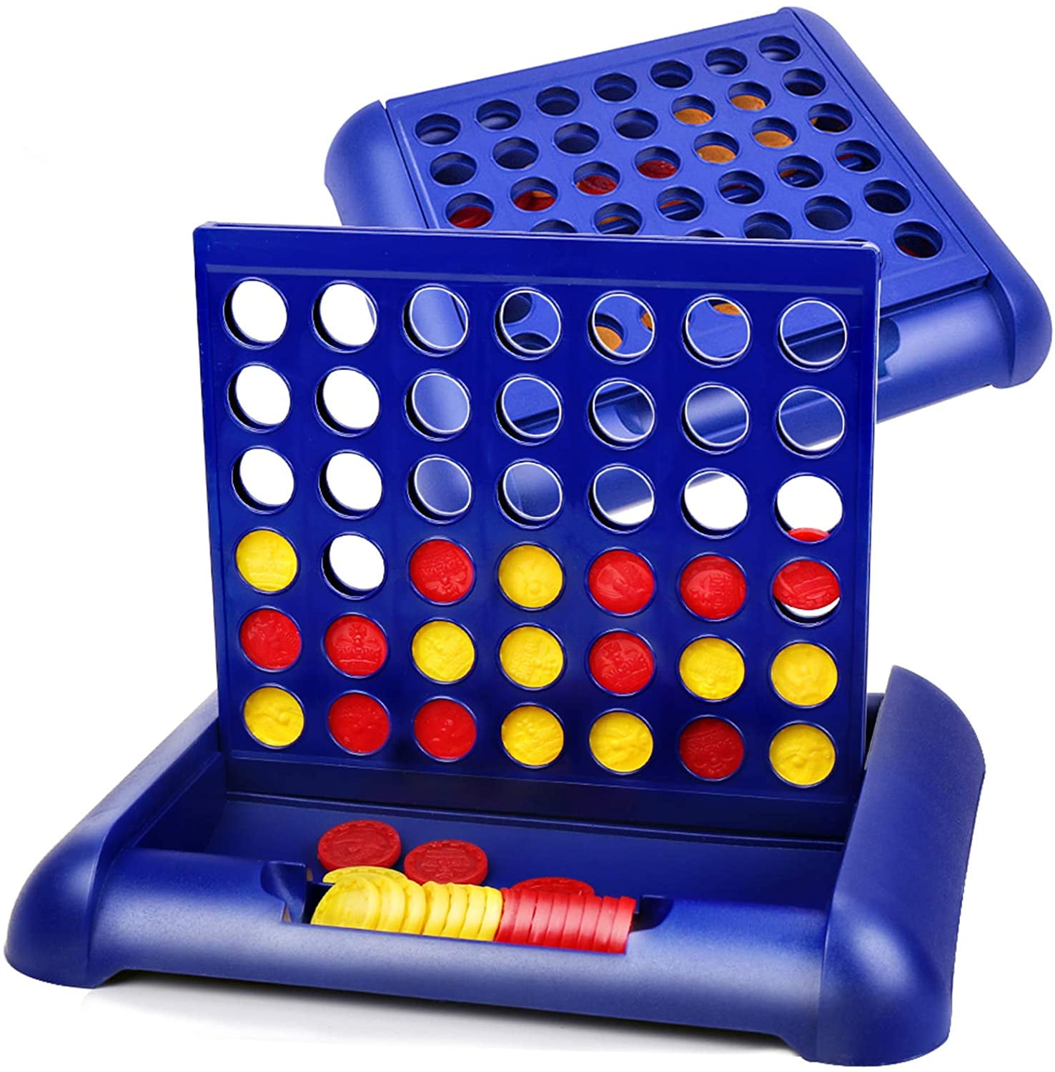 DISEN 4 in a Row, 2 Pack Board Games, Four in a Row Game, Travel Size ...