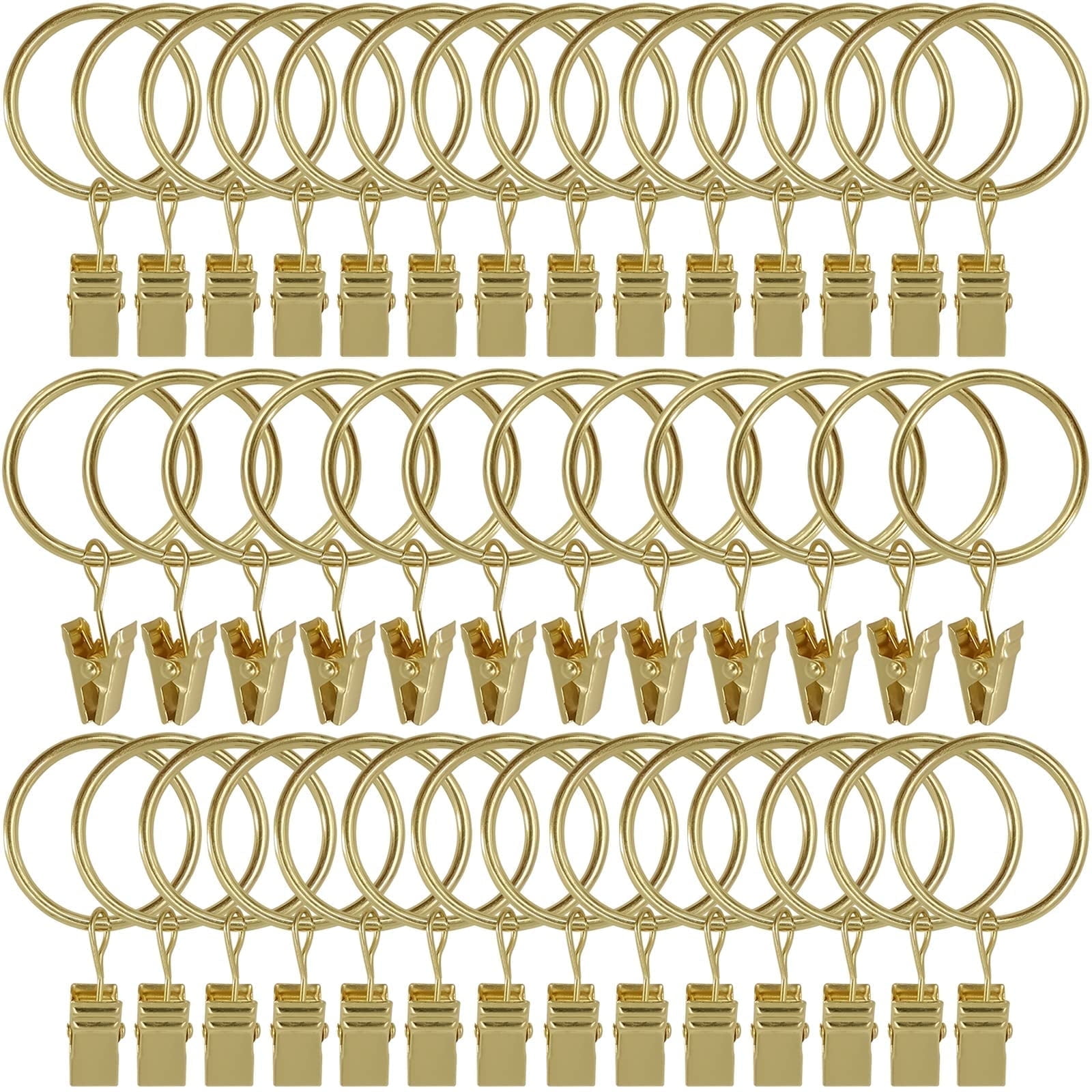 DISEN 40 Pack Curtain Rings with Clips, Drapery Clips with Rings ...