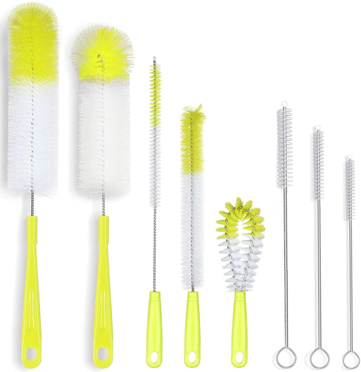 DISEN 8-Pack Bottle Cleaning Brush Set - Long Bottle Cleaner for ...