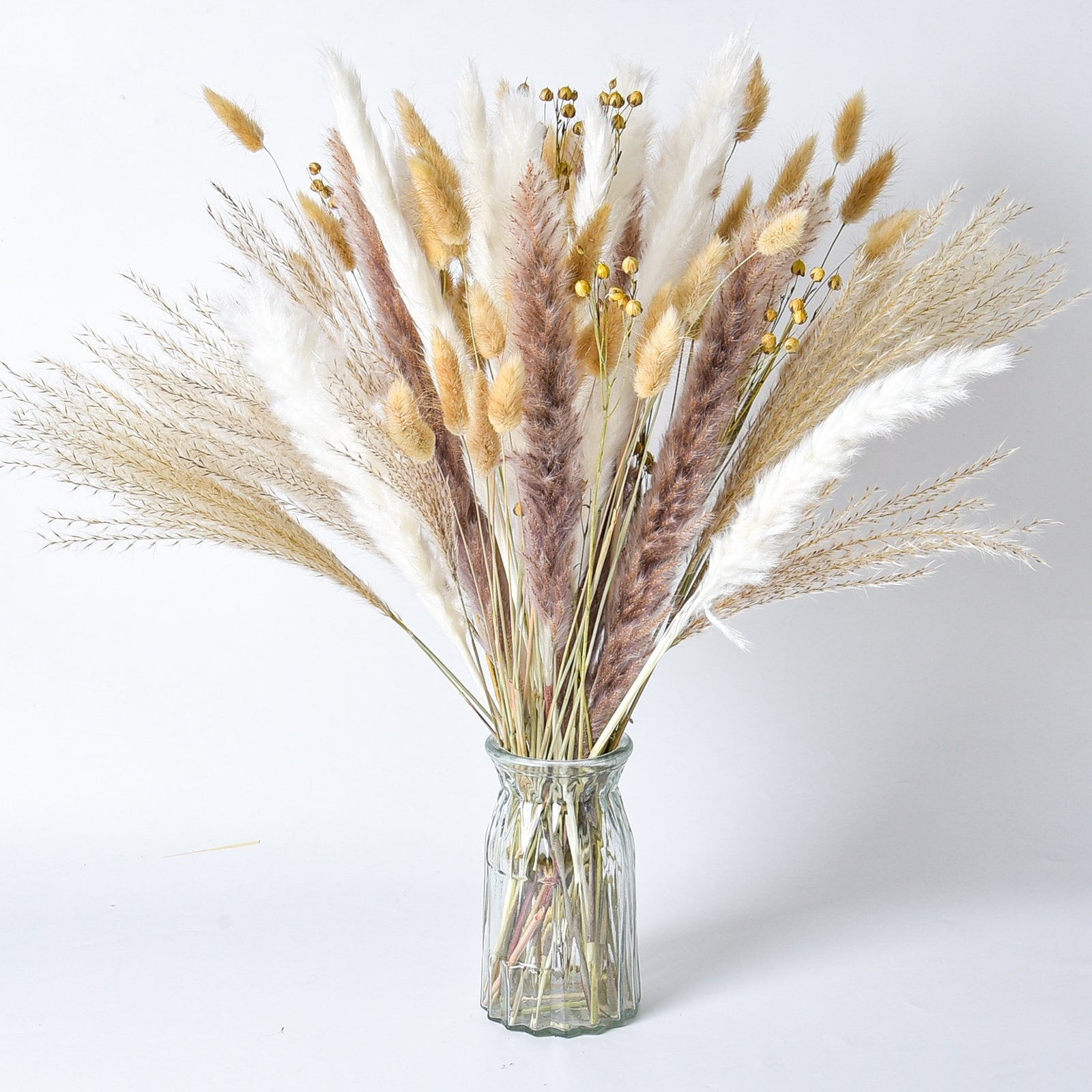 DISEN 85PCS Natural Dried Pampas Grass Bouquet,Boho Home Decor Bouquet ...