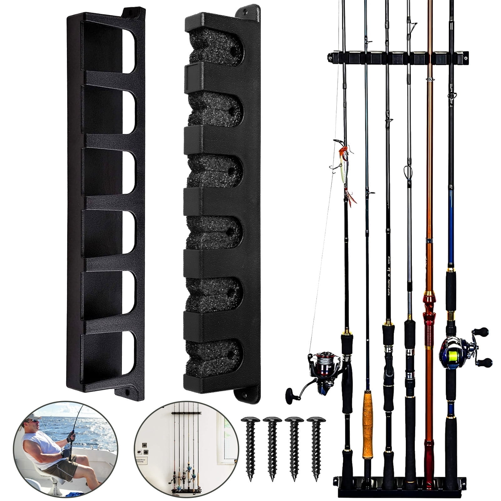 DISEN Fishing Vertical Rod Holder, Wall Mounted Vertical Fishing Pole ...