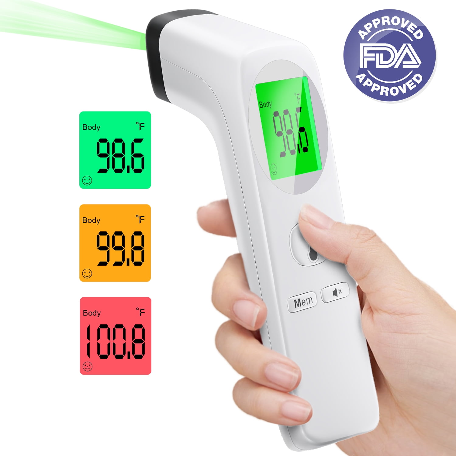 Disen No-Touch Infrared Forehead Thermometer, Digital LED Display, 35 ...