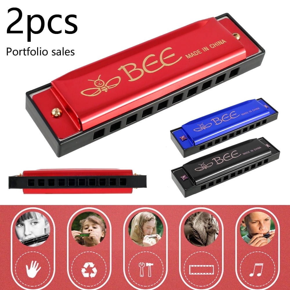 DISEN Harmonica, Set of 2 Children's Harmonica, 10 Holes Blues ...