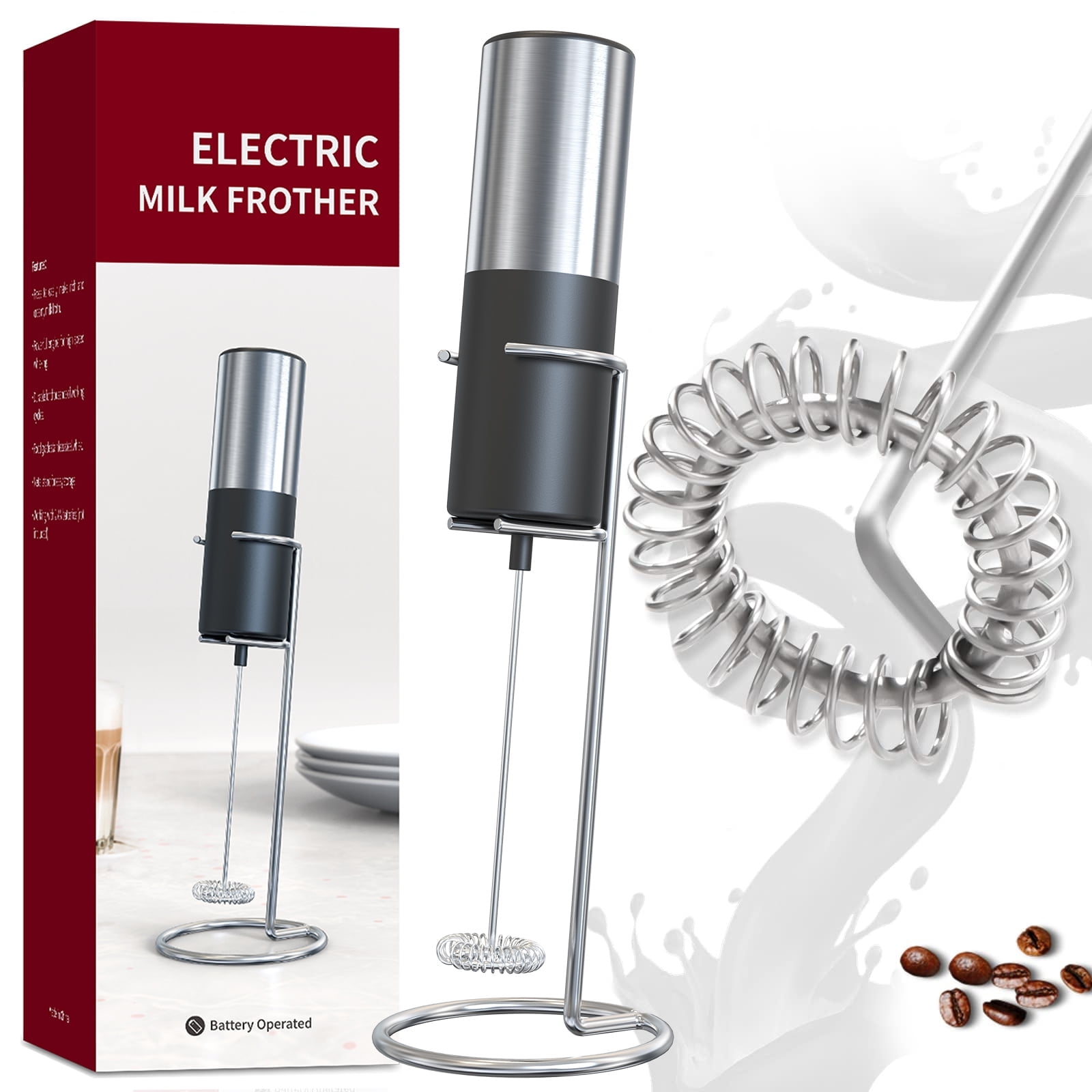 GYDEK Milk Frother Handheld,Electric Milk Frother for Coffee with Stand ...