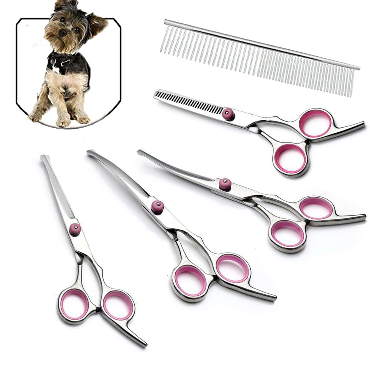 DISEN Pet Grooming Scissors Set Stainless Steel Dog Scissors Pets ...