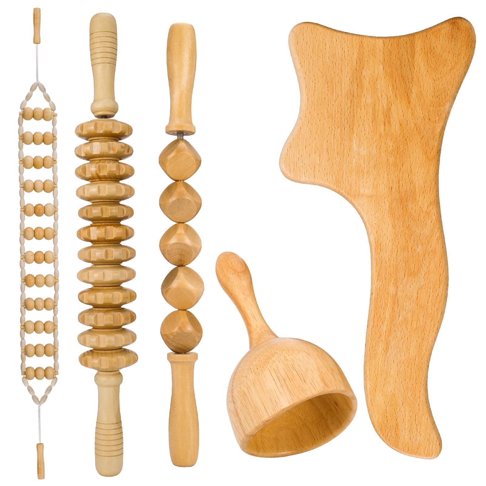 DISEN Professional Lymphatic Drainage Massager, 5 in 1 Wood Therapy ...