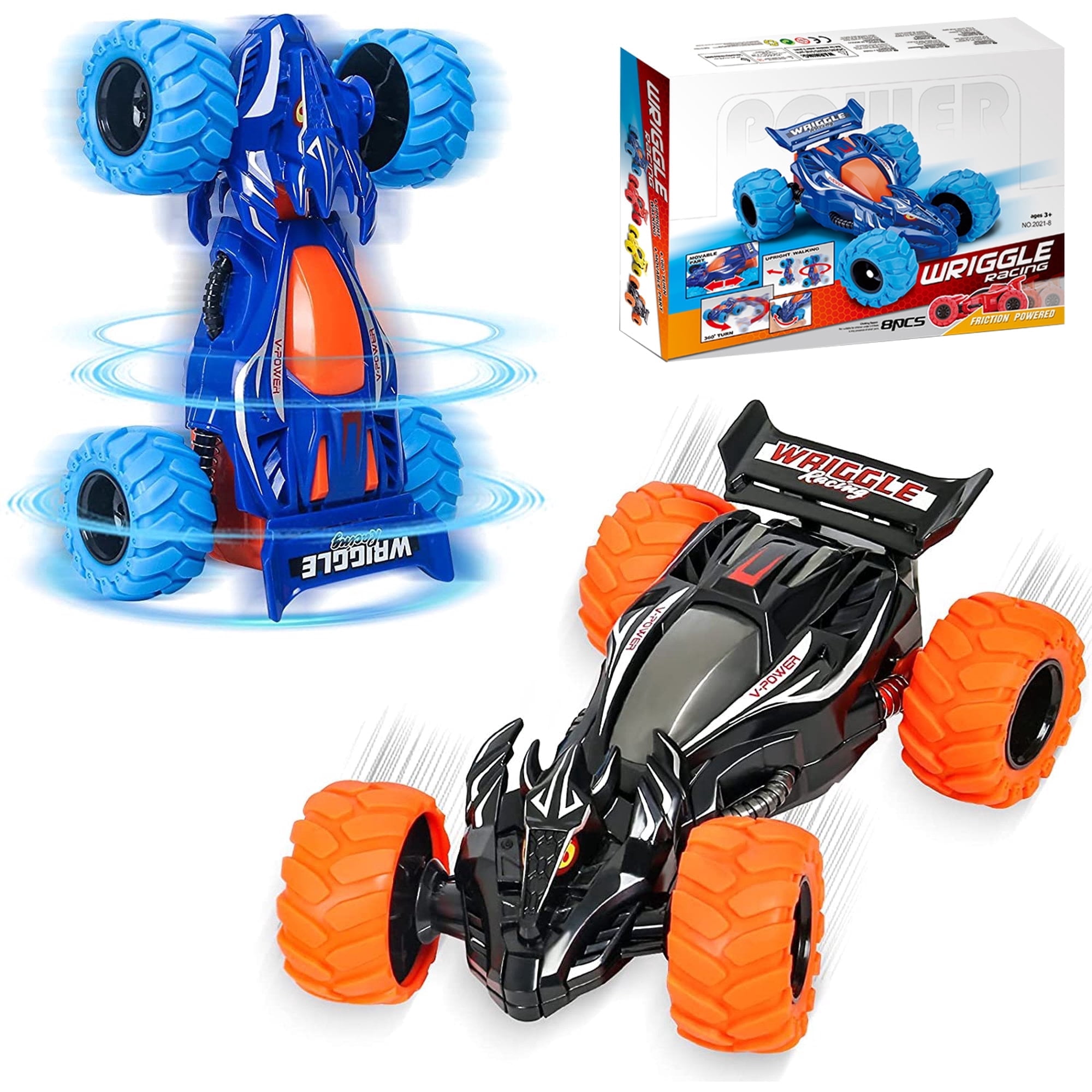 DISEN Pull Back Cars Toy Trucks,2 Pcs Friction Powered Cars for Kids ...
