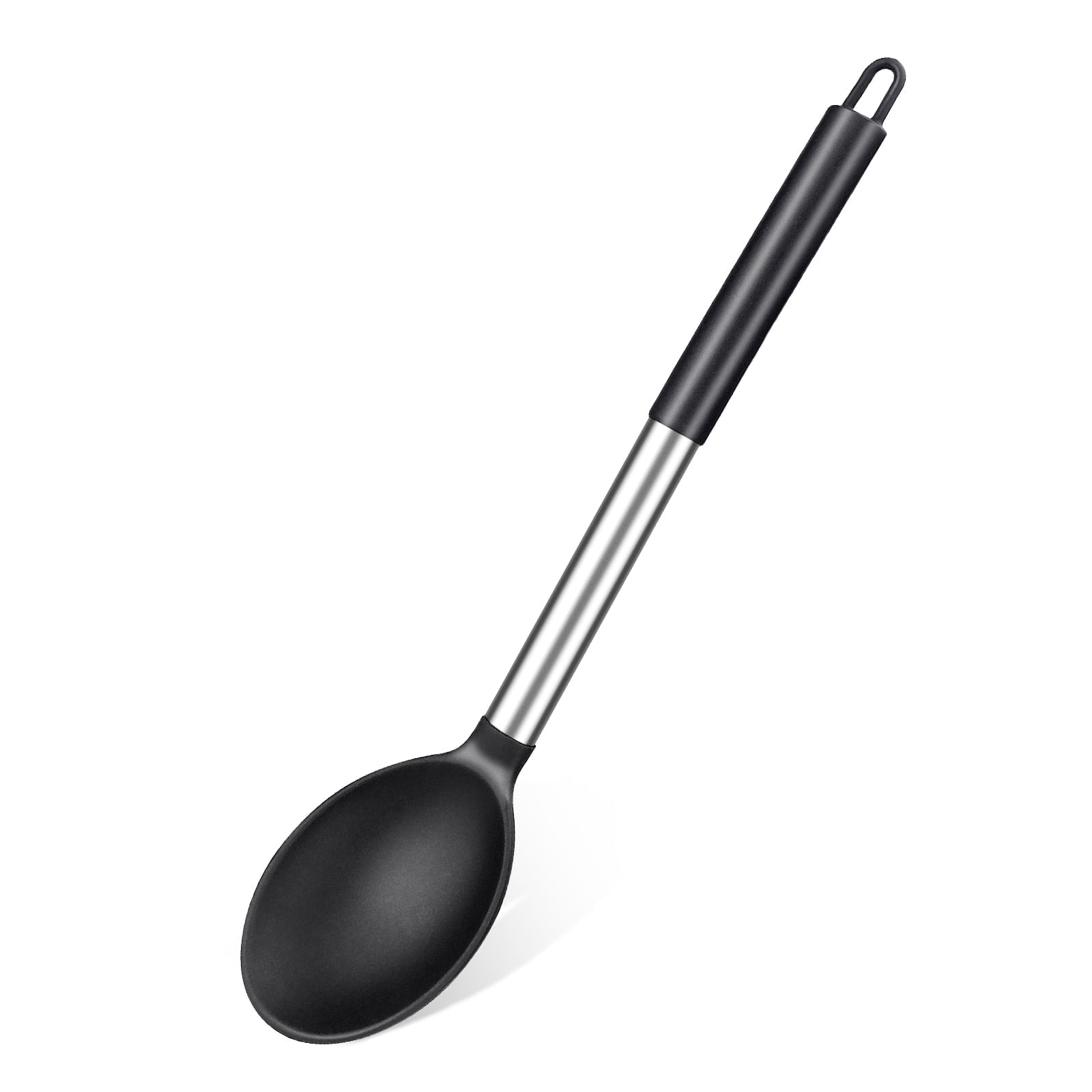 DISEN Silicone Cooking Spoon, Non-Stick Solid Non Slot Big Spoon for ...