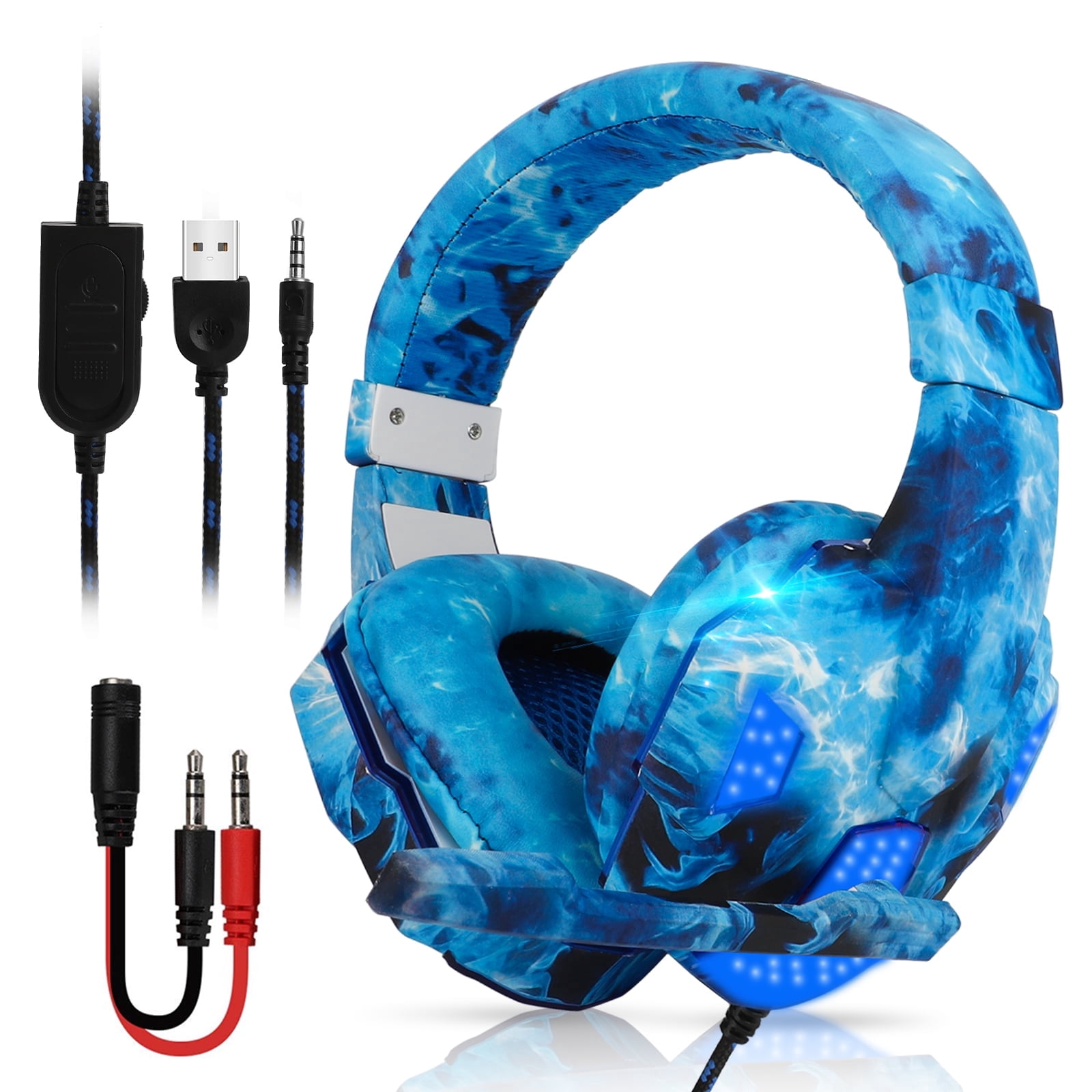 DISEN Stereo Gaming Headset Fit for PS4/PS5/PC/Xbox One/Nintendo, Noise ...
