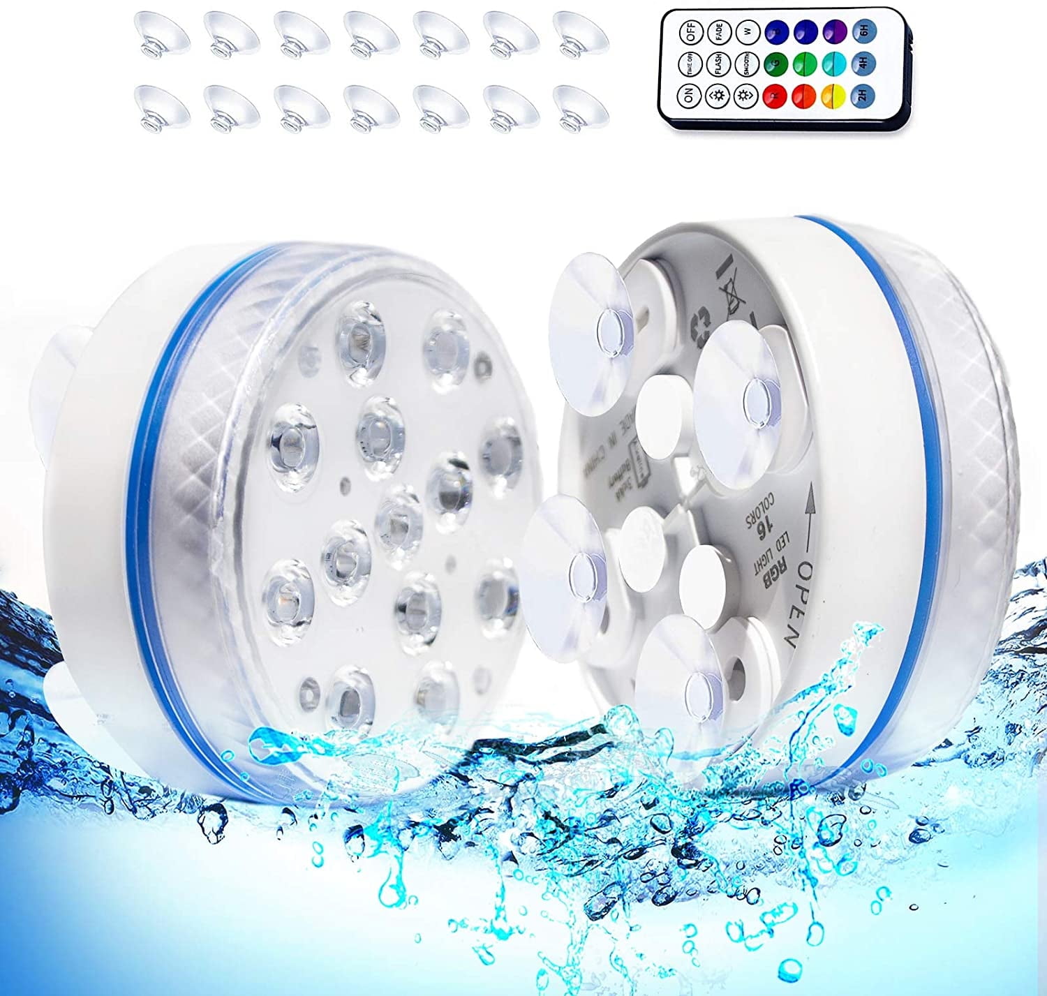 DISEN Submersible LED Lights with Magnet, IP68 Waterproof Underwater ...