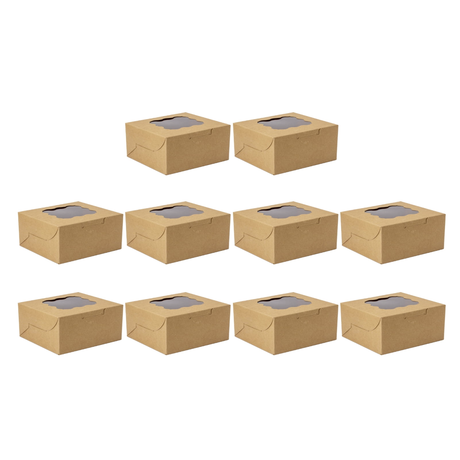 DISHAN 10-Piece Cookie Box with Visible Window: Waterproof White/Brown ...