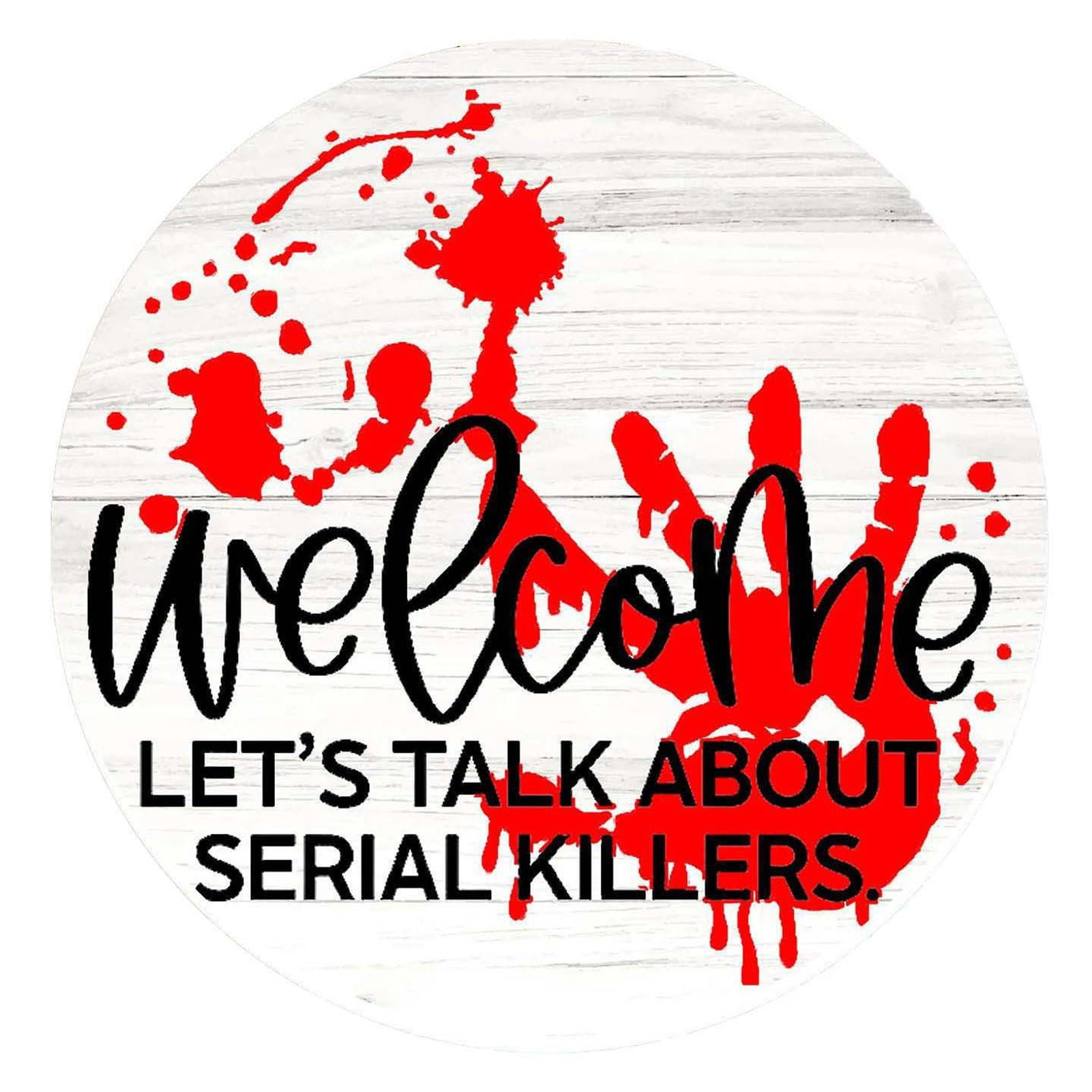 DISHAN Halloween Front Door Sign Spooky Halloween Welcome Sign Scary Porch Decor for Farmhouse ...