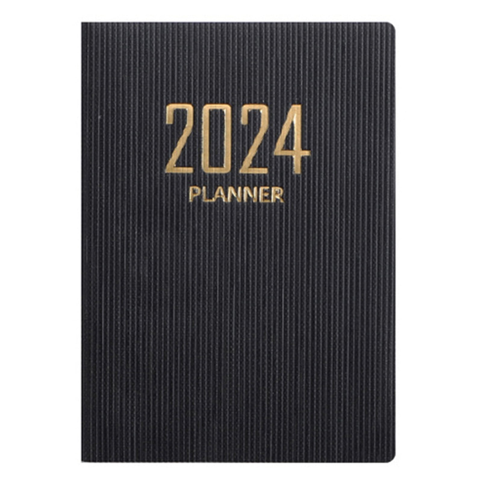 DISHAN Planner with Thick Paper A7 2024 English Planner with Faux Leather Hardcover Ink-proof ...
