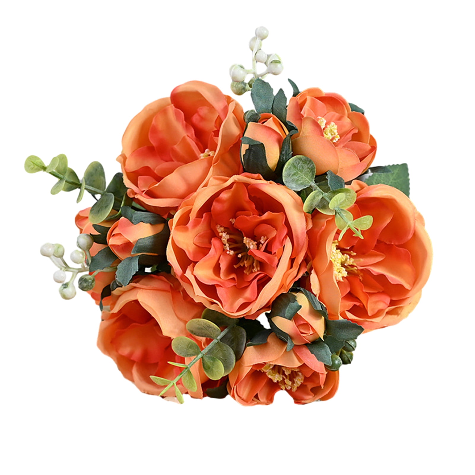 DISHAN Romantic Wedding Bouquet - Realistic, Aesthetic, Decorative, Faux Silk Flower, 10-Headed ...