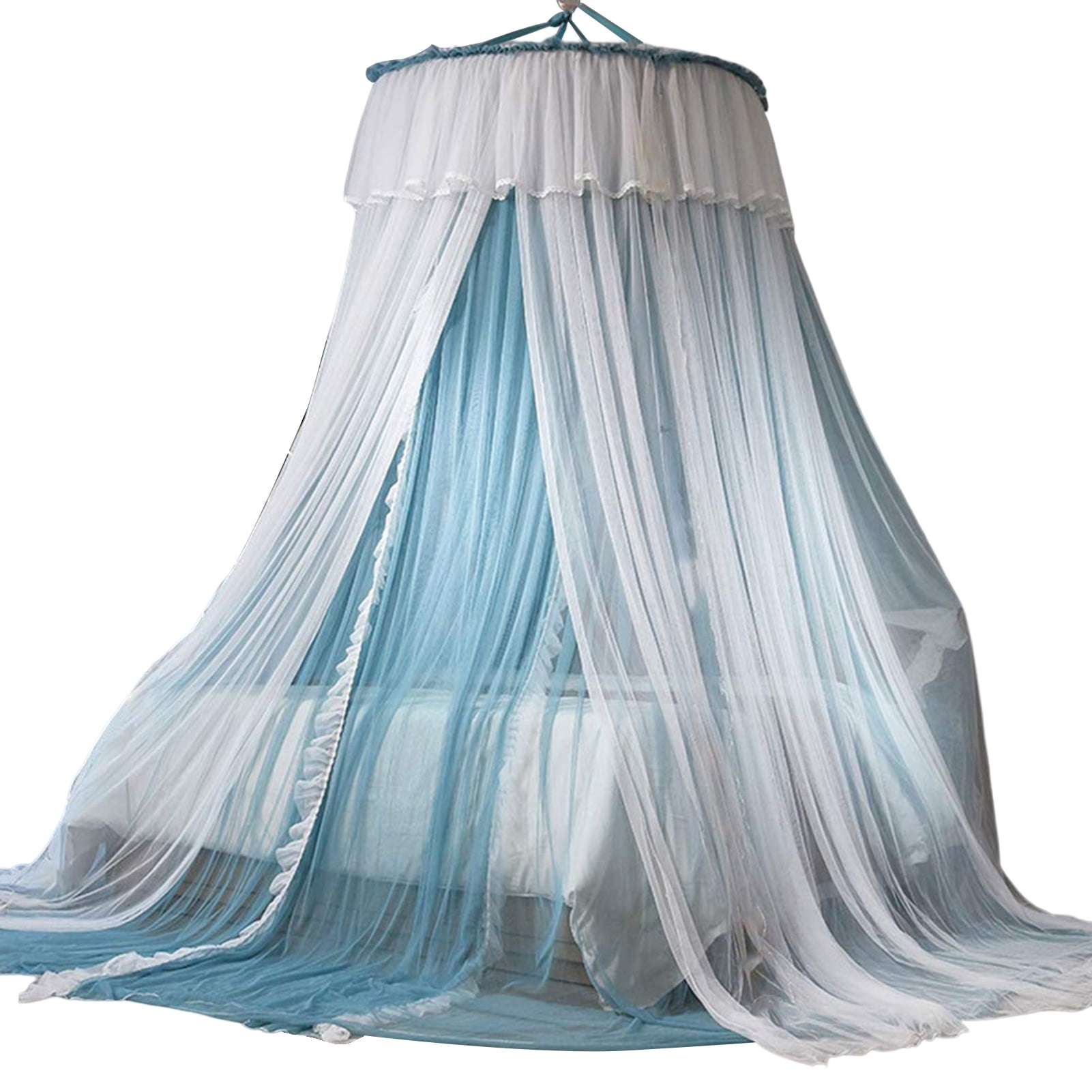 DISHAN Set of 1 Princess Bed Curtain - Double Layer - Round Dome ...