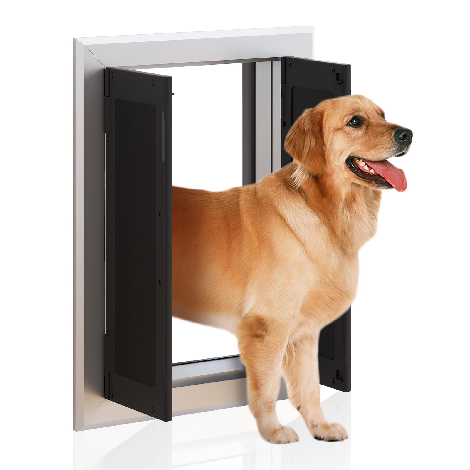 DISHUP 13"W x 17"H Large Dog Door,Aluminum Dog Door with Double Panels ...