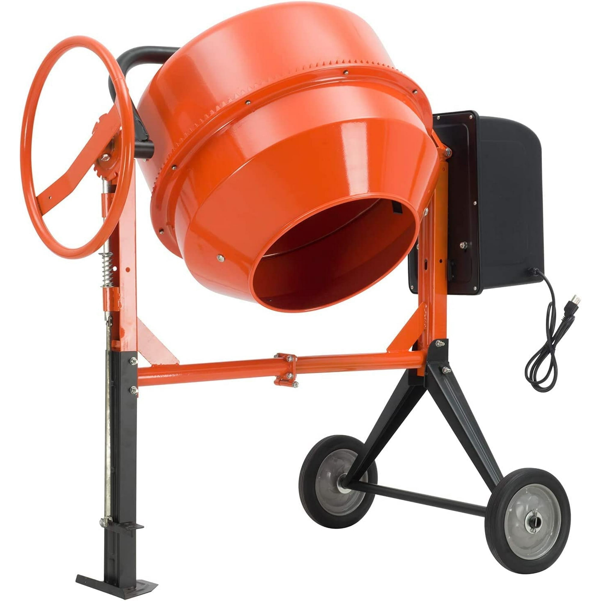 DISHUP Electric Cement Mixer, 4.5 Cu.Ft. Portable Concrete Mixer with ...