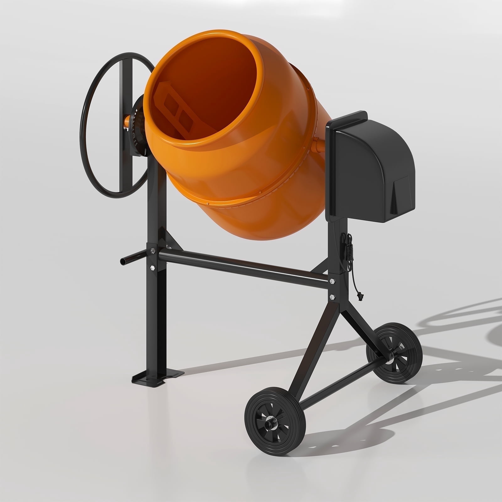DISHUP Electric Cement Mixer, 3 Cu.Ft. Portable Concrete Mixer with ...