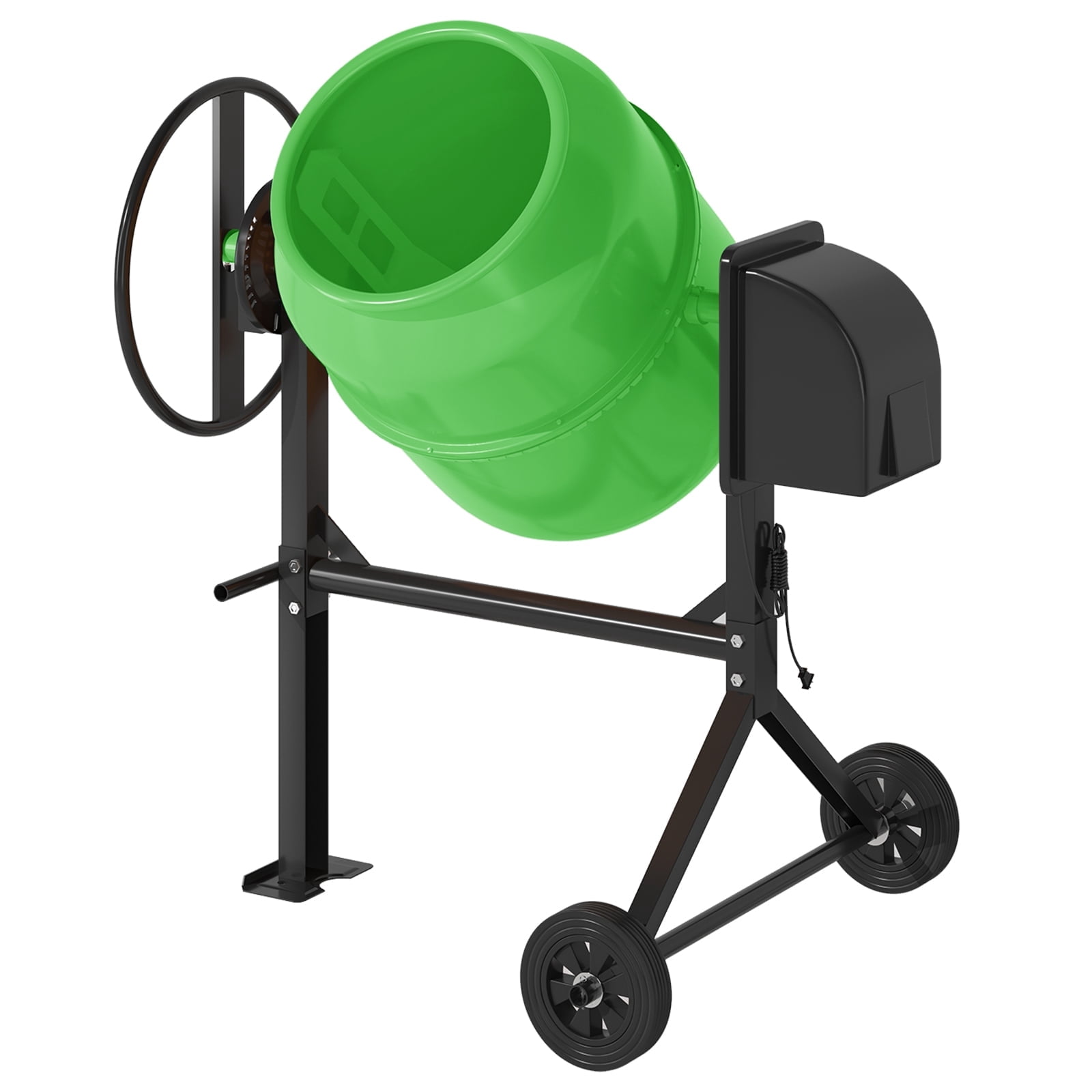 DISHUP Electric Cement Mixer, 4.5 Cu.Ft. Portable Concrete Mixer with ...