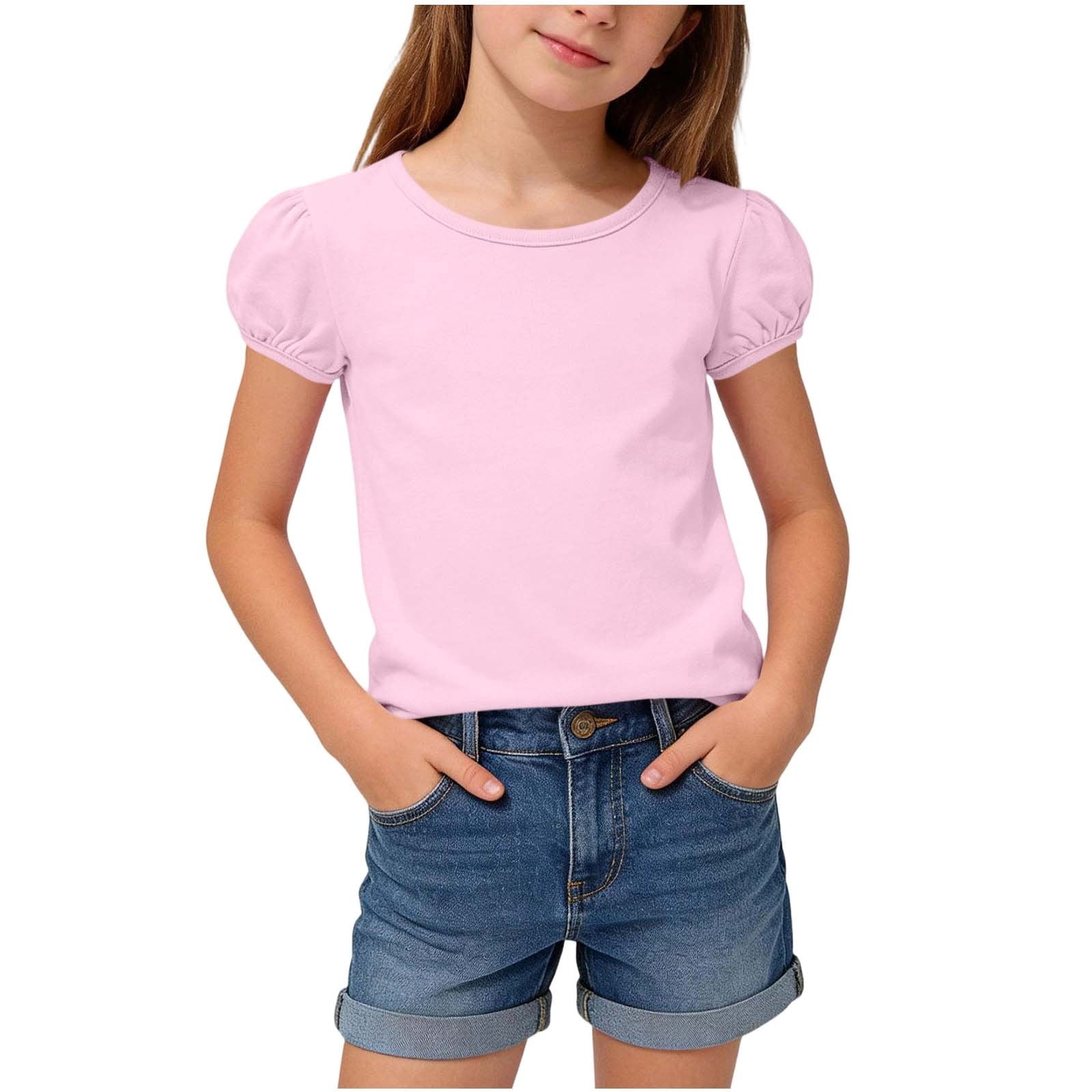 DISKEBUISS Summer T-Shirts for Children's Fashion Crew Neck Puffed ...