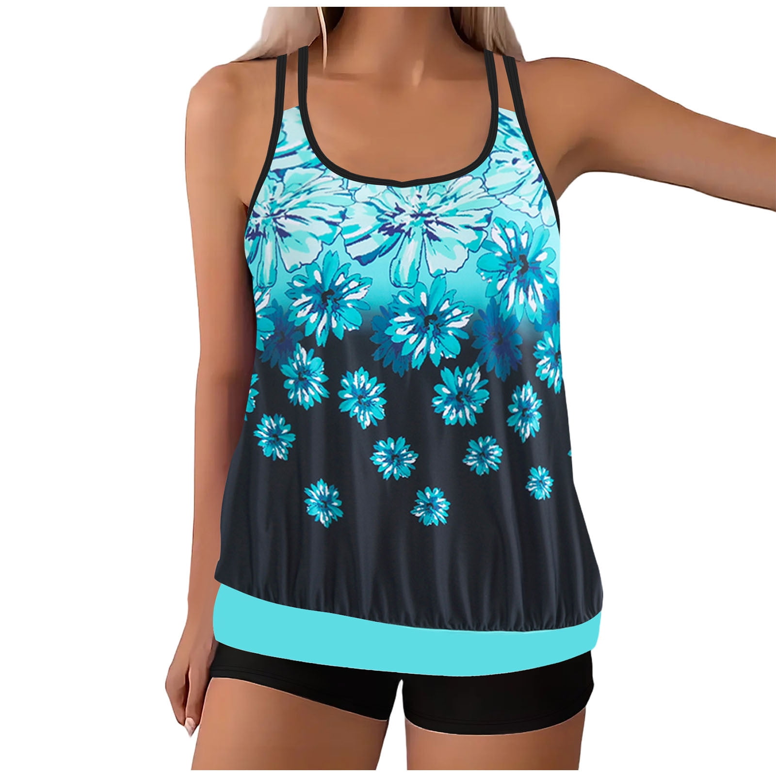 DISKEBUISS Swimsuit for Women Modest Flattering Print Plus Size Summer ...