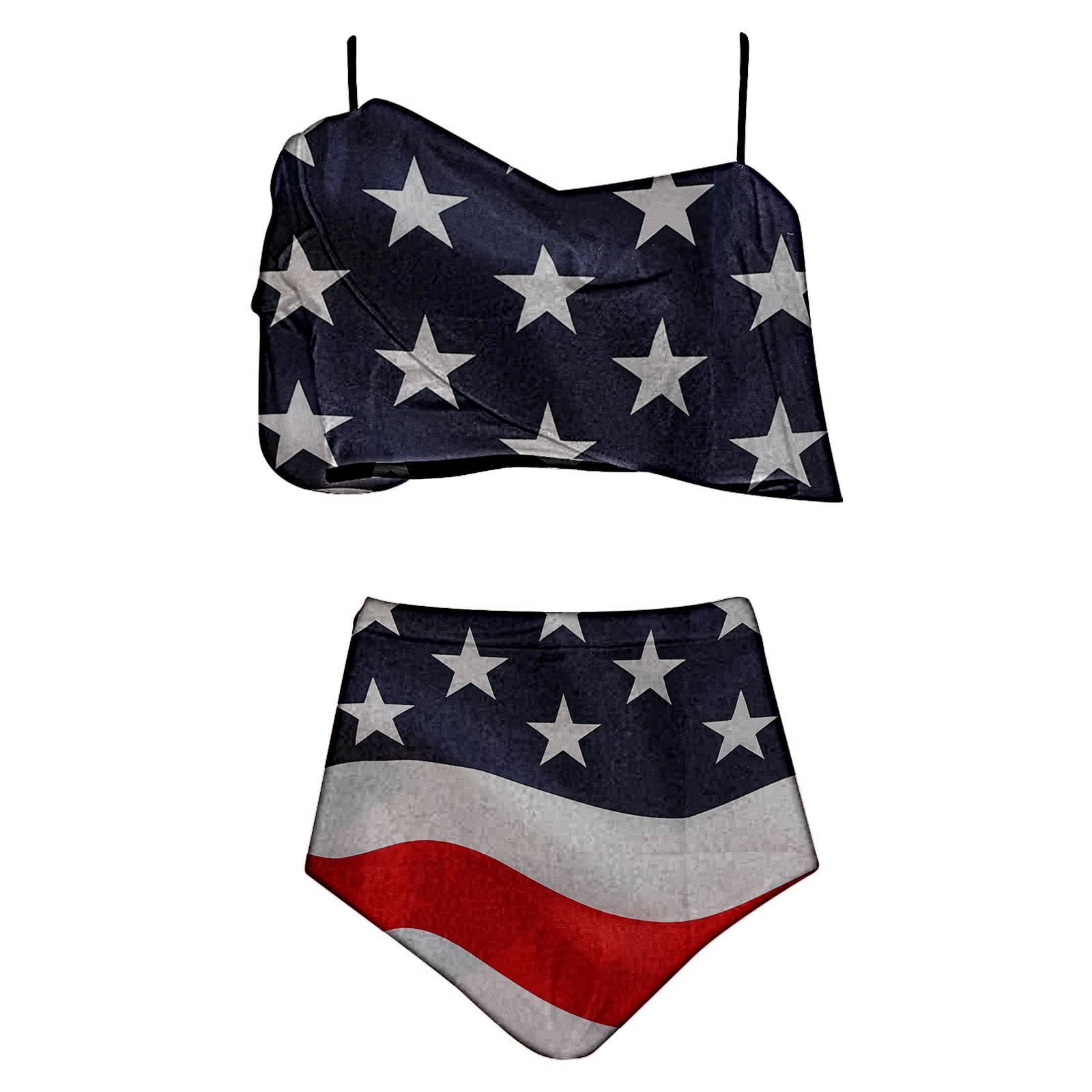 DISKEBUISS Swimsuits for Women High Cut Slim Summer Ruffle Bikinis for ...