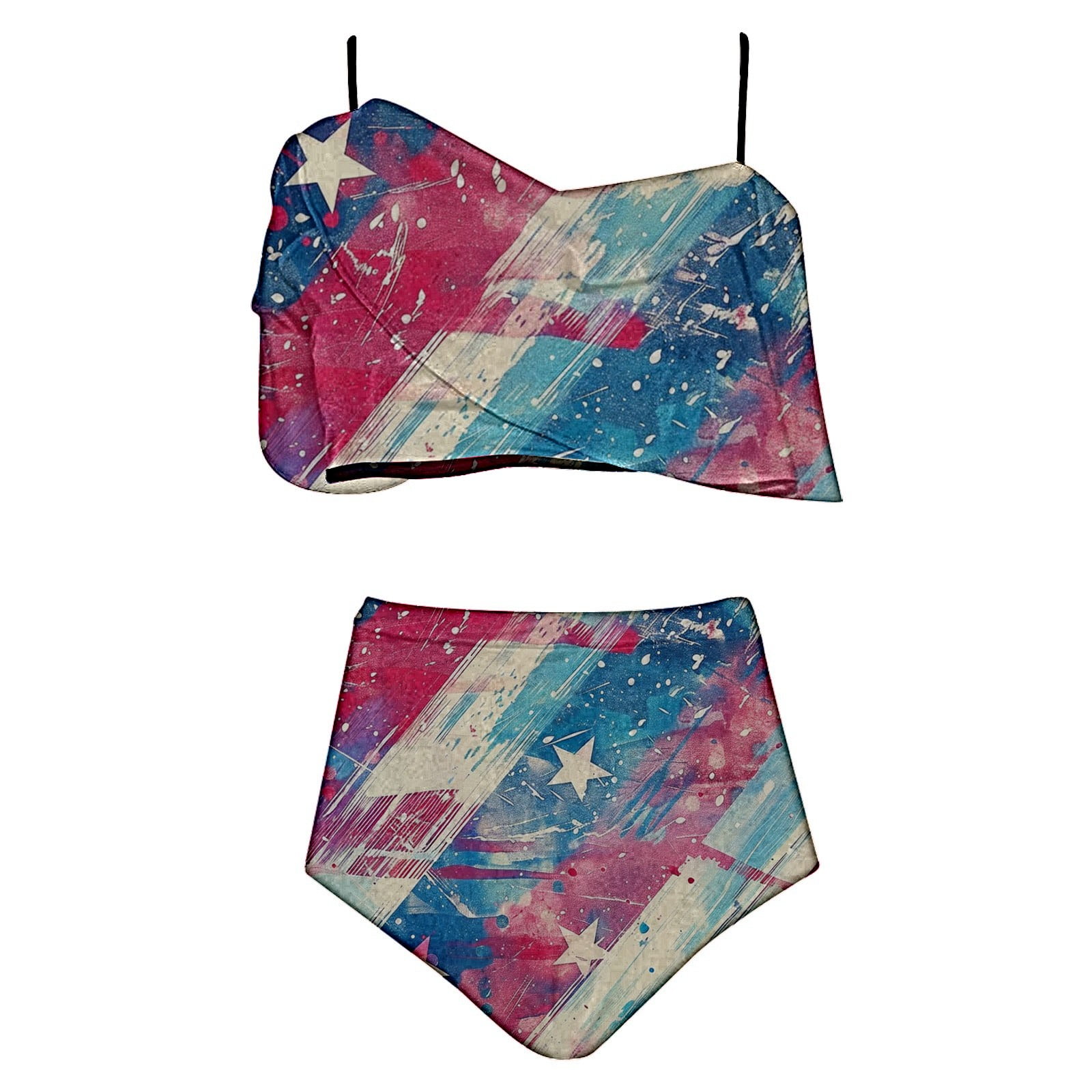 DISKEBUISS Swimsuits for Women Slim Summer High Cut Ruffle Bikinis for ...