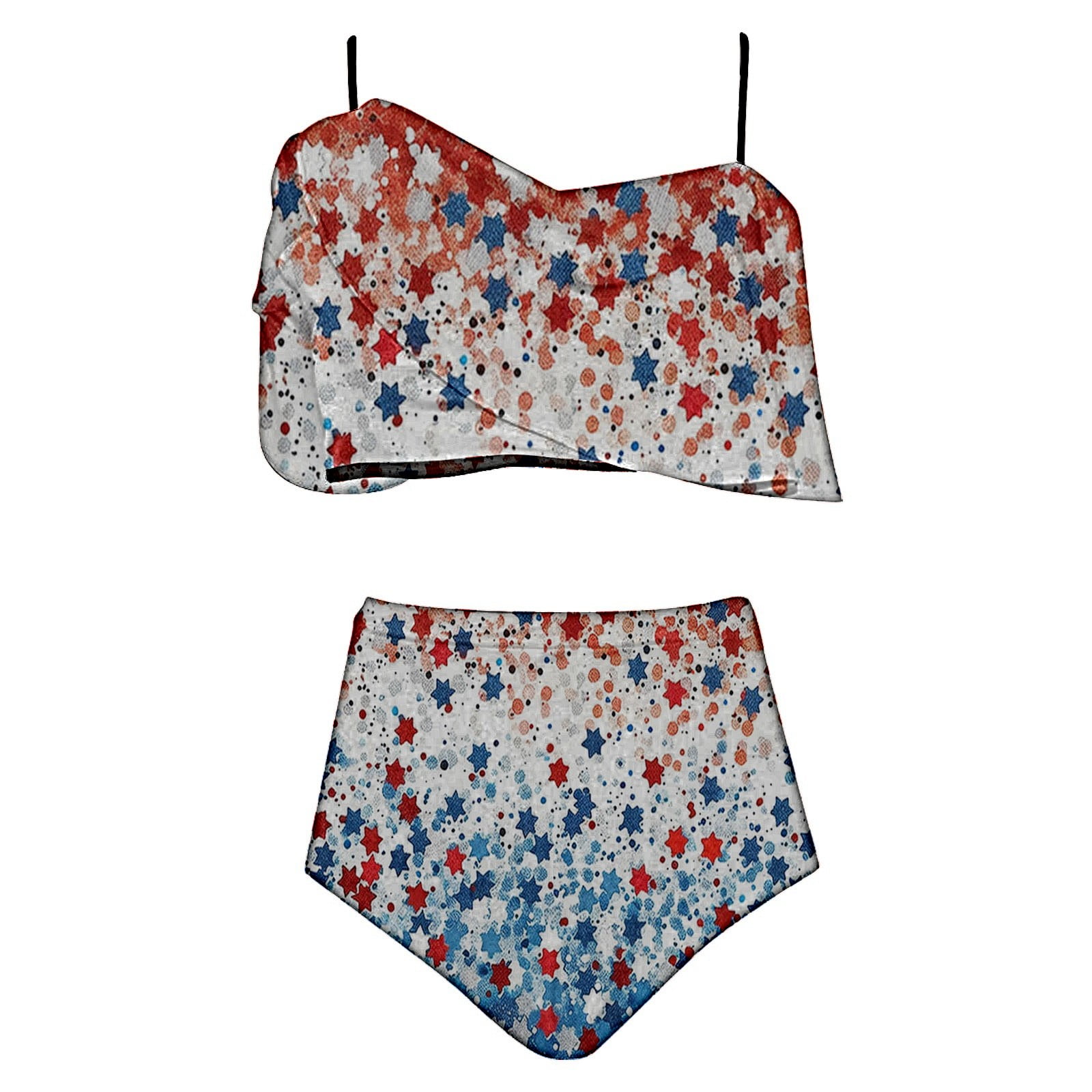 DISKEBUISS Swimsuits for Women Summer High Cut Slim Ruffle Bikinis for ...