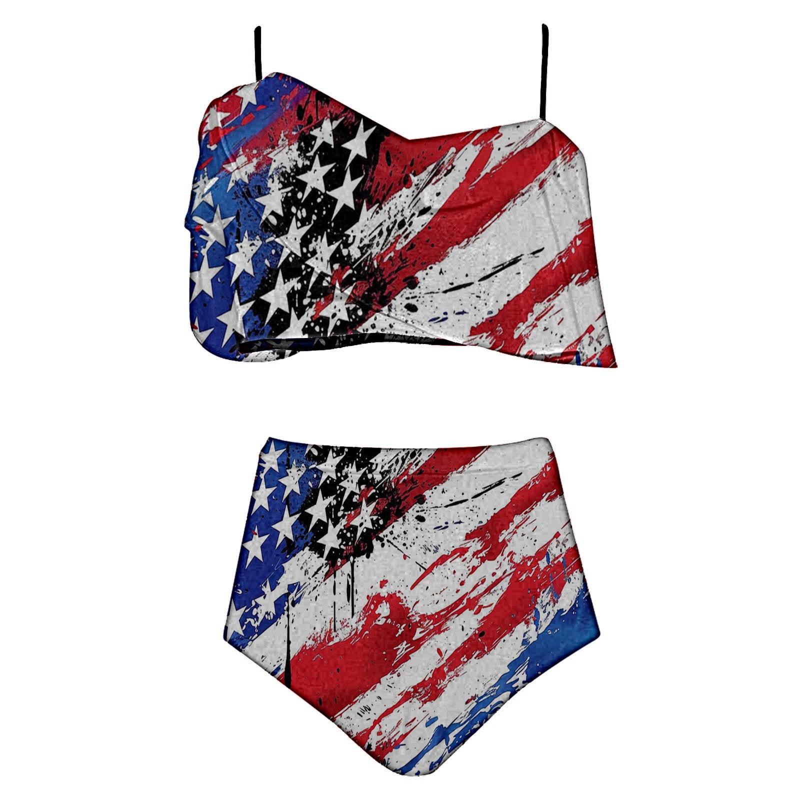 DISKEBUISS Swimsuits for Women Summer Ruffle High Cut Slim Bikinis for ...