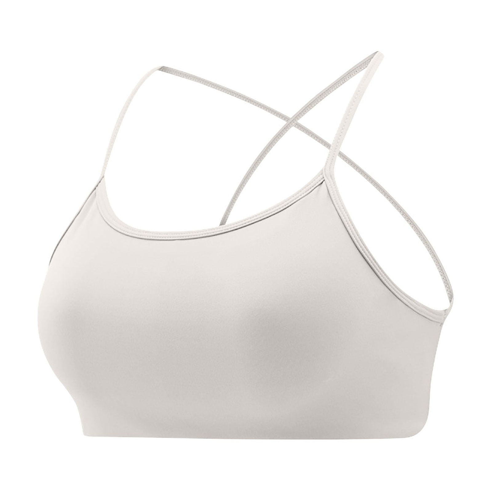 DISKEBUISS Women's Spaghetti Straps Seamless Sport Bra - Push Up Comfy ...