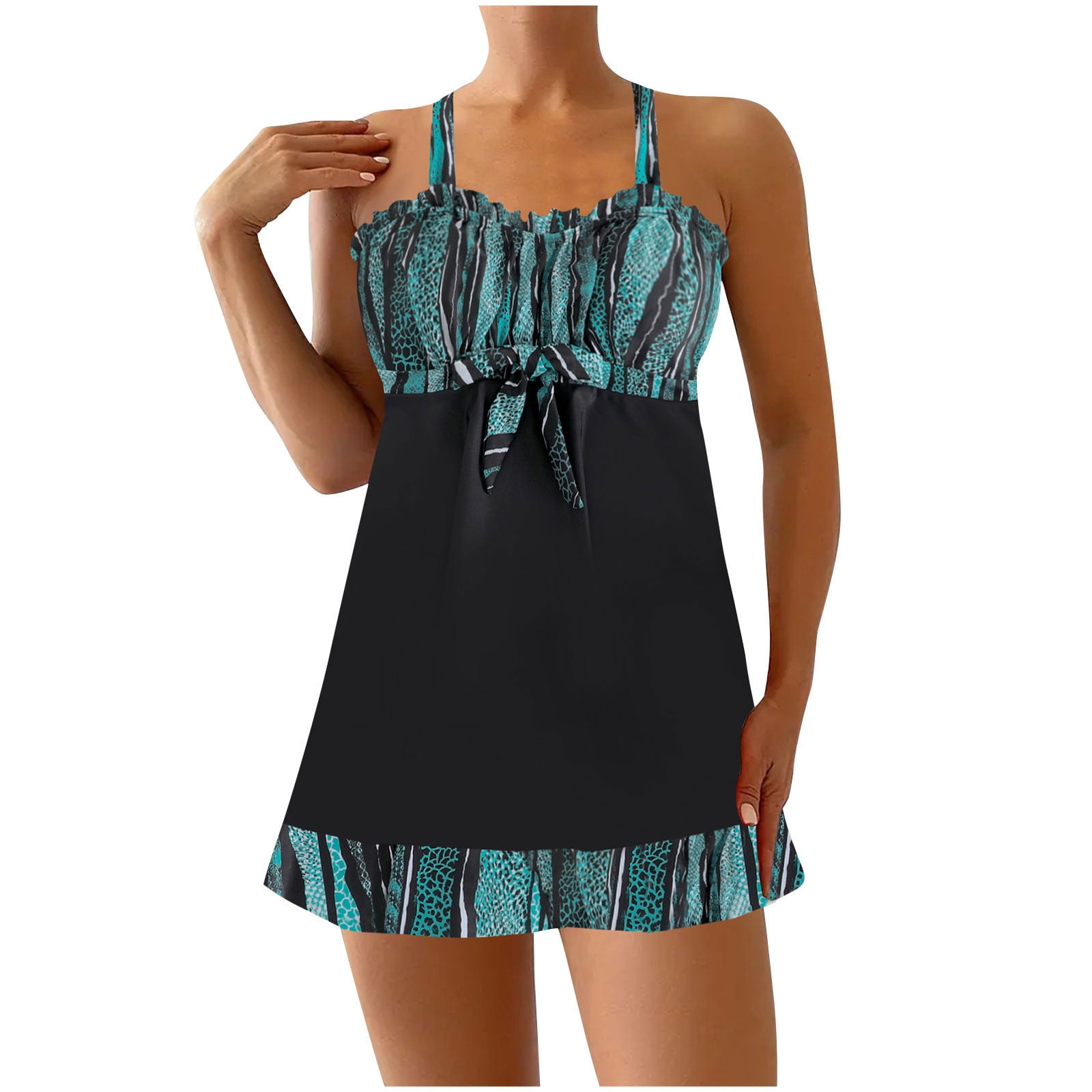 DISKEBUISS Women's and Women's Plus Tankinis Print Swimsuit Swim Suits ...
