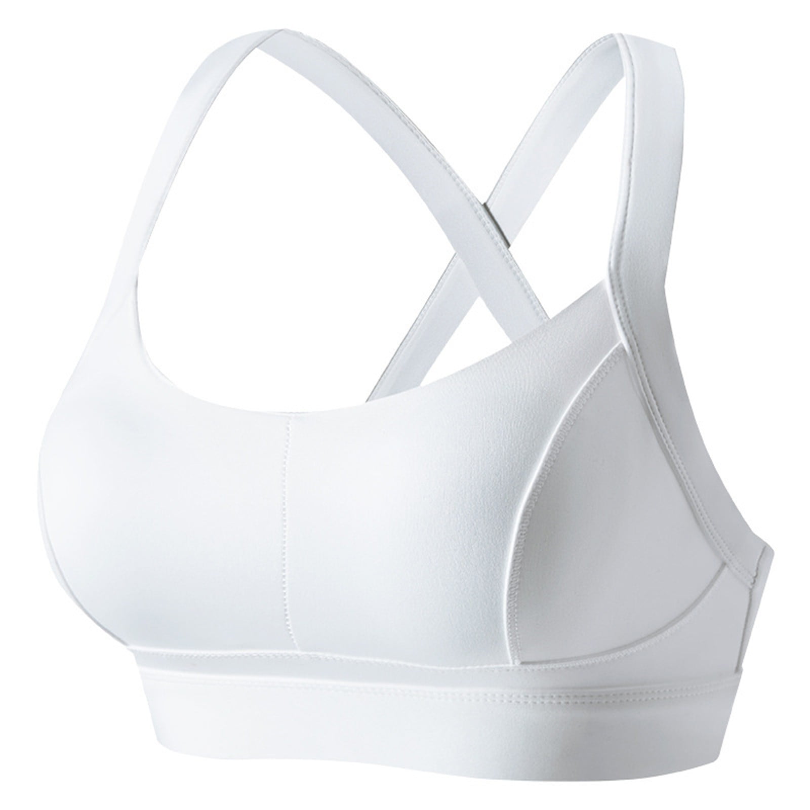 DISKEBUISS Womens Cross-Back Soft Cup Sport Bra - No Underwire, Push Up ...