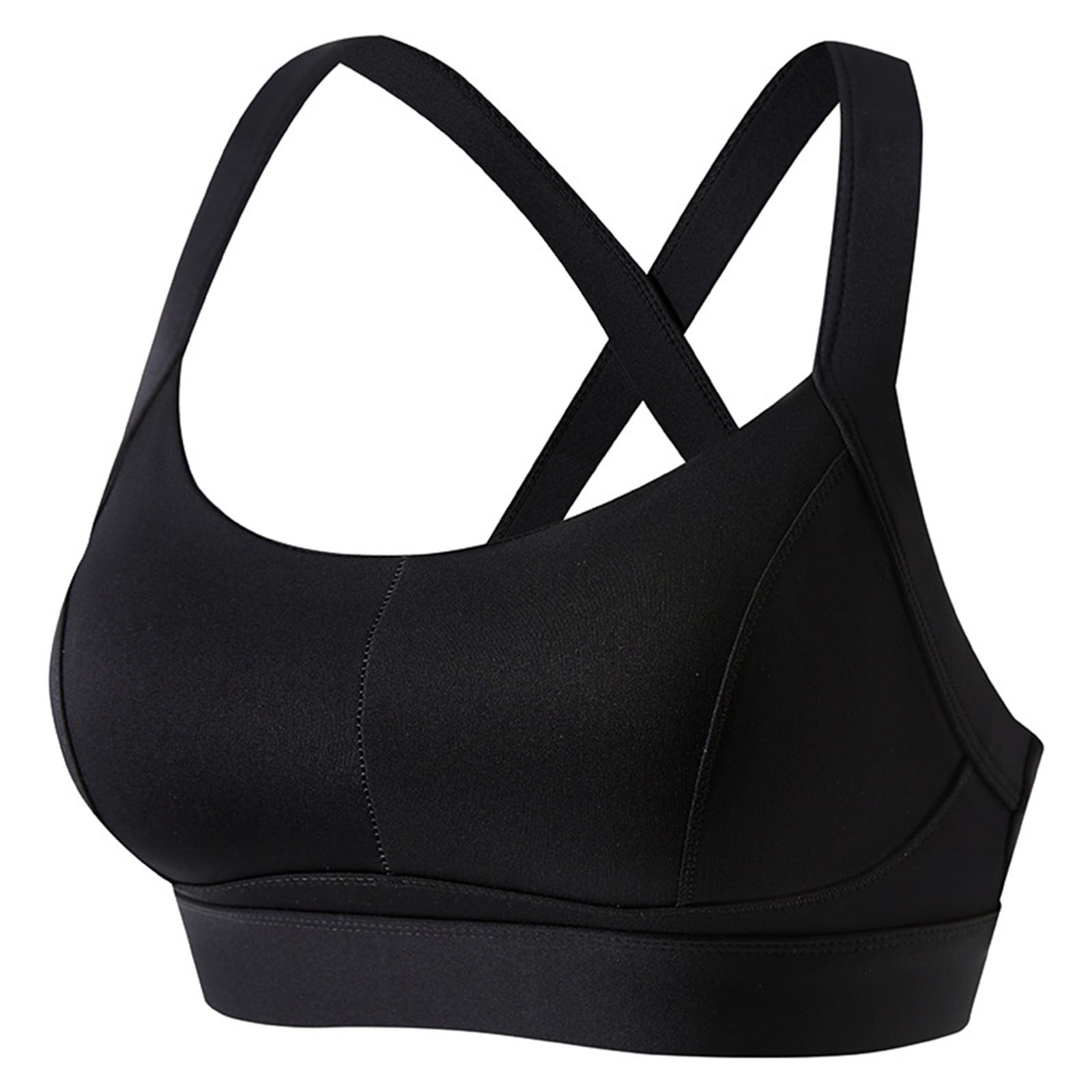 DISKEBUISS Womens Cross-Back Soft Cup Sport Bra - No Underwire, Push Up ...