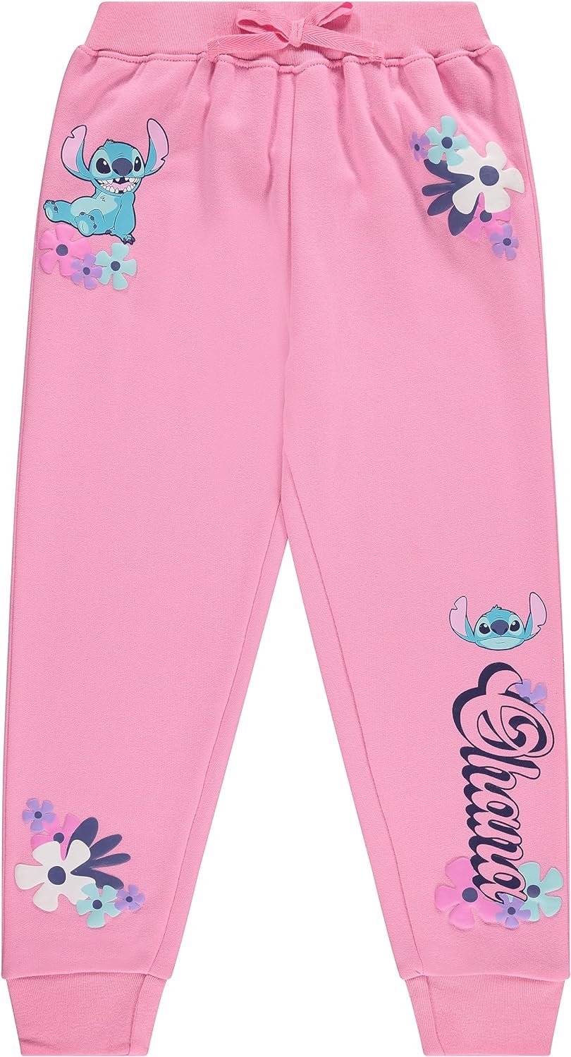 DISNEY Girls Jogger Sweatpants with Lilo and Stitch, Minnie Mouse ...