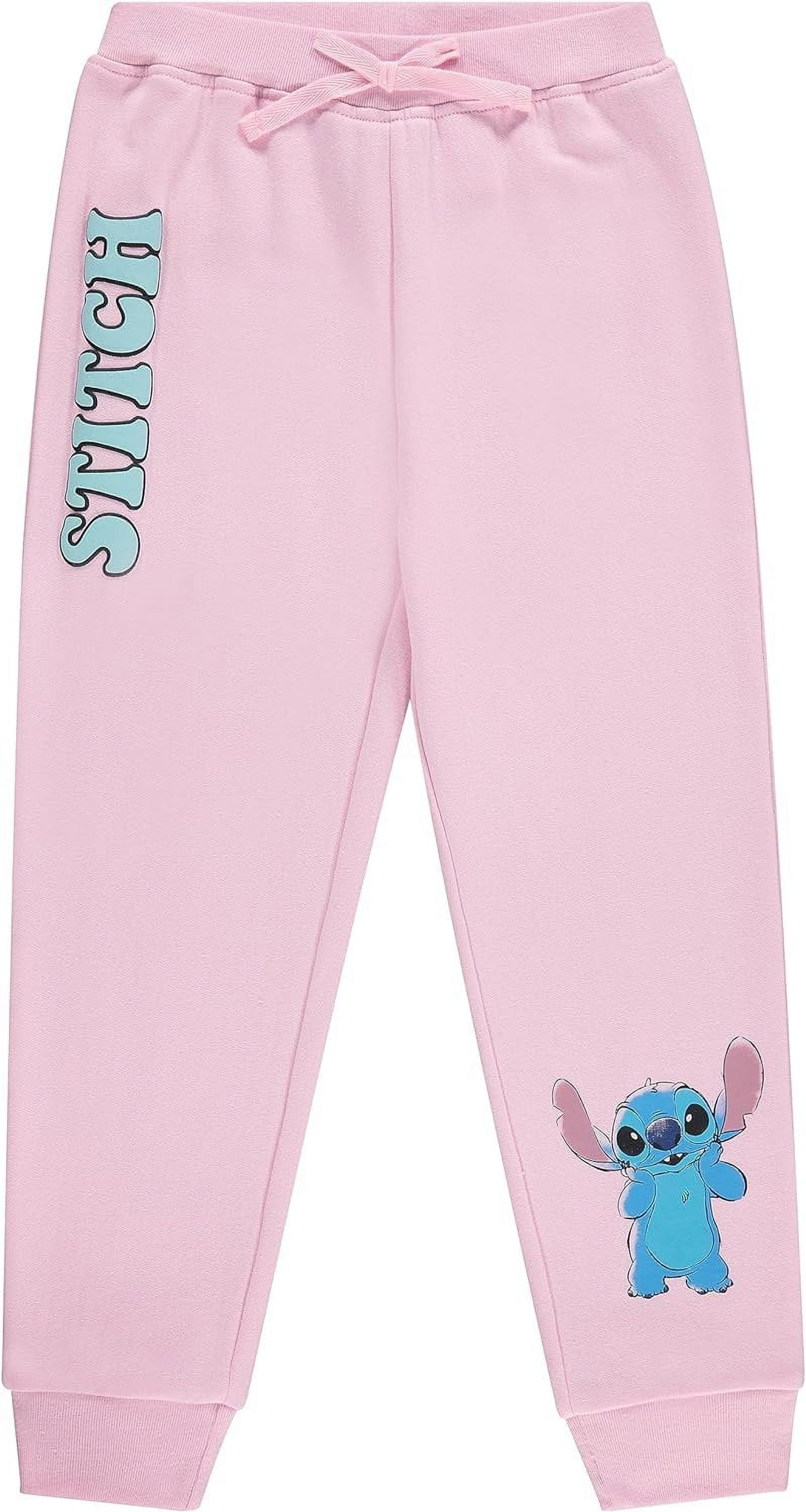DISNEY Girls Jogger Sweatpants with Lilo and Stitch, Minnie Mouse ...