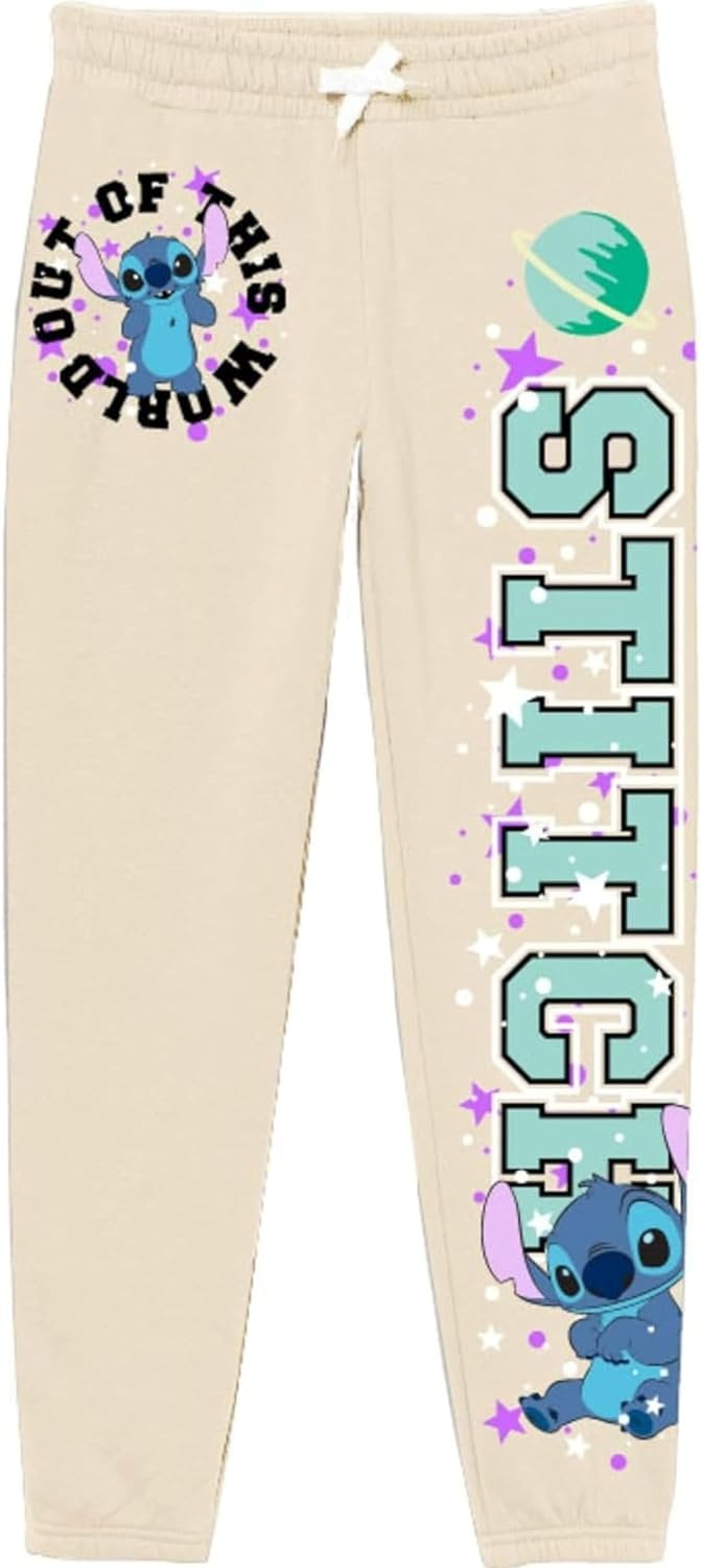 DISNEY Girls Jogger Sweatpants with Lilo and Stitch, Minnie Mouse ...