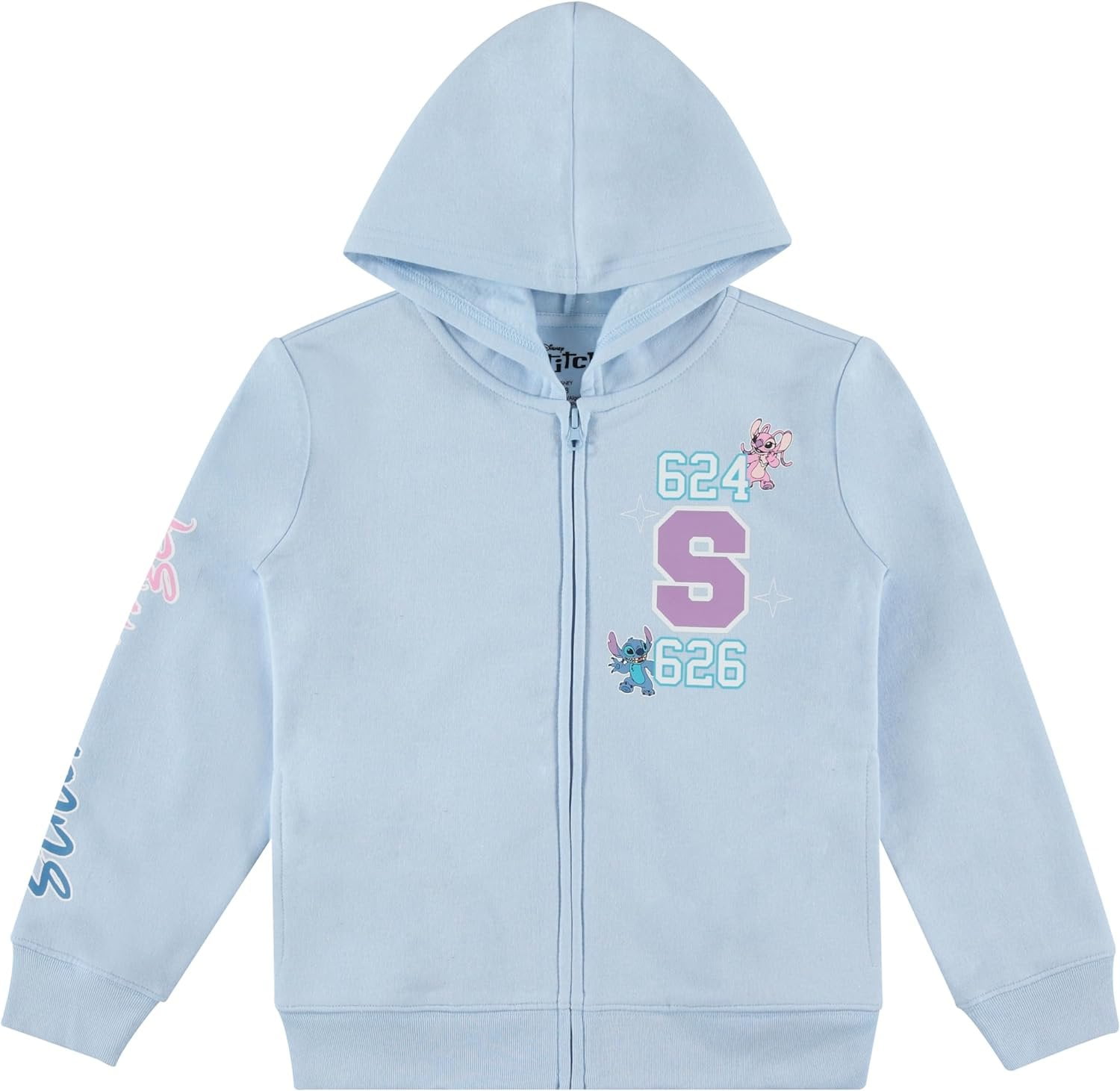 DISNEY Girls Lilo & Stitch Zip Up Hoodie - Little and Big Girls Sizes 4 ...