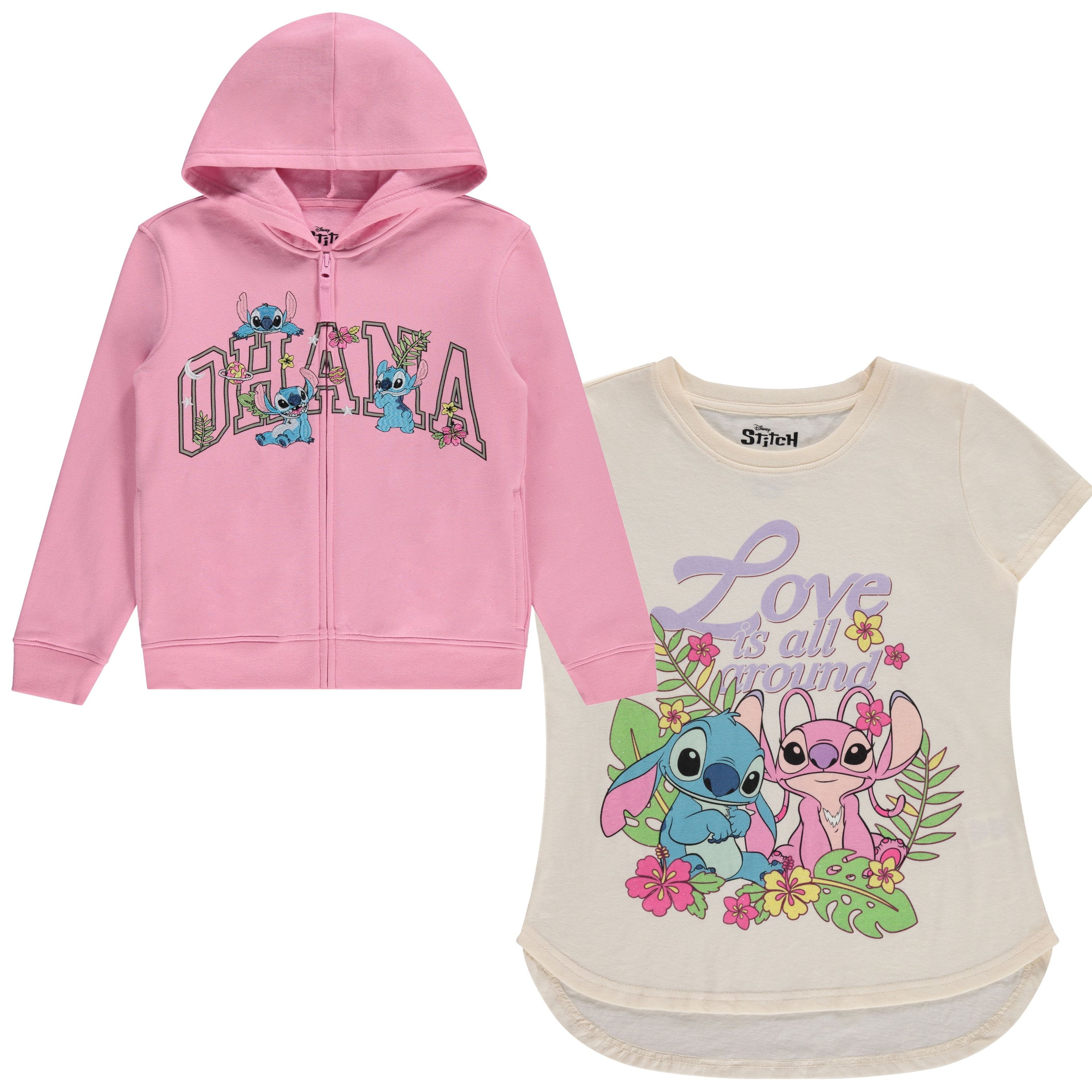 DISNEY Girls Lilo & Stitch Zip Up Hoodie - Little and Big Girls Sizes 4 ...