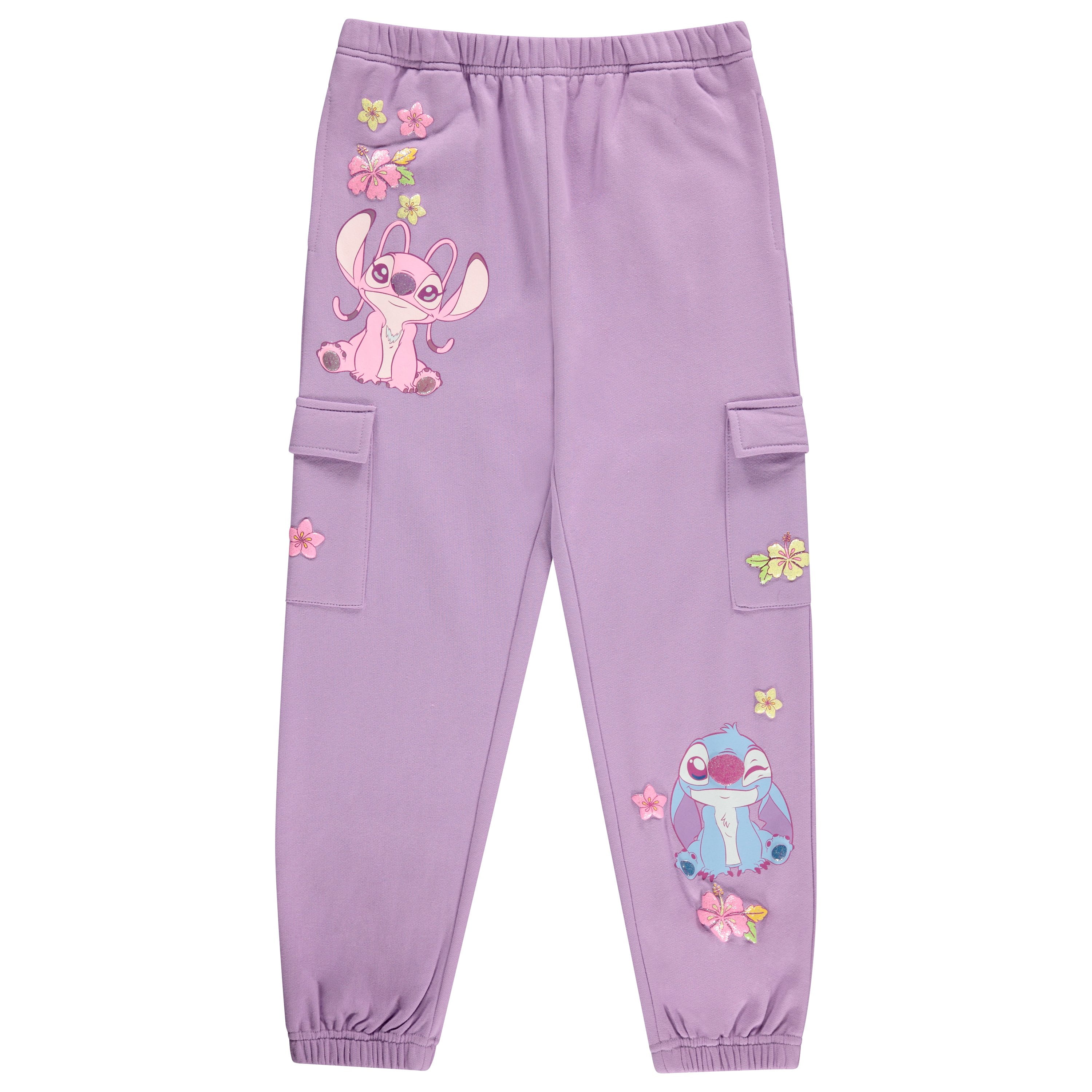 DISNEY Girls Lilo and Stitch Cargo Jogger Sweatpants-Stitch Cargo ...